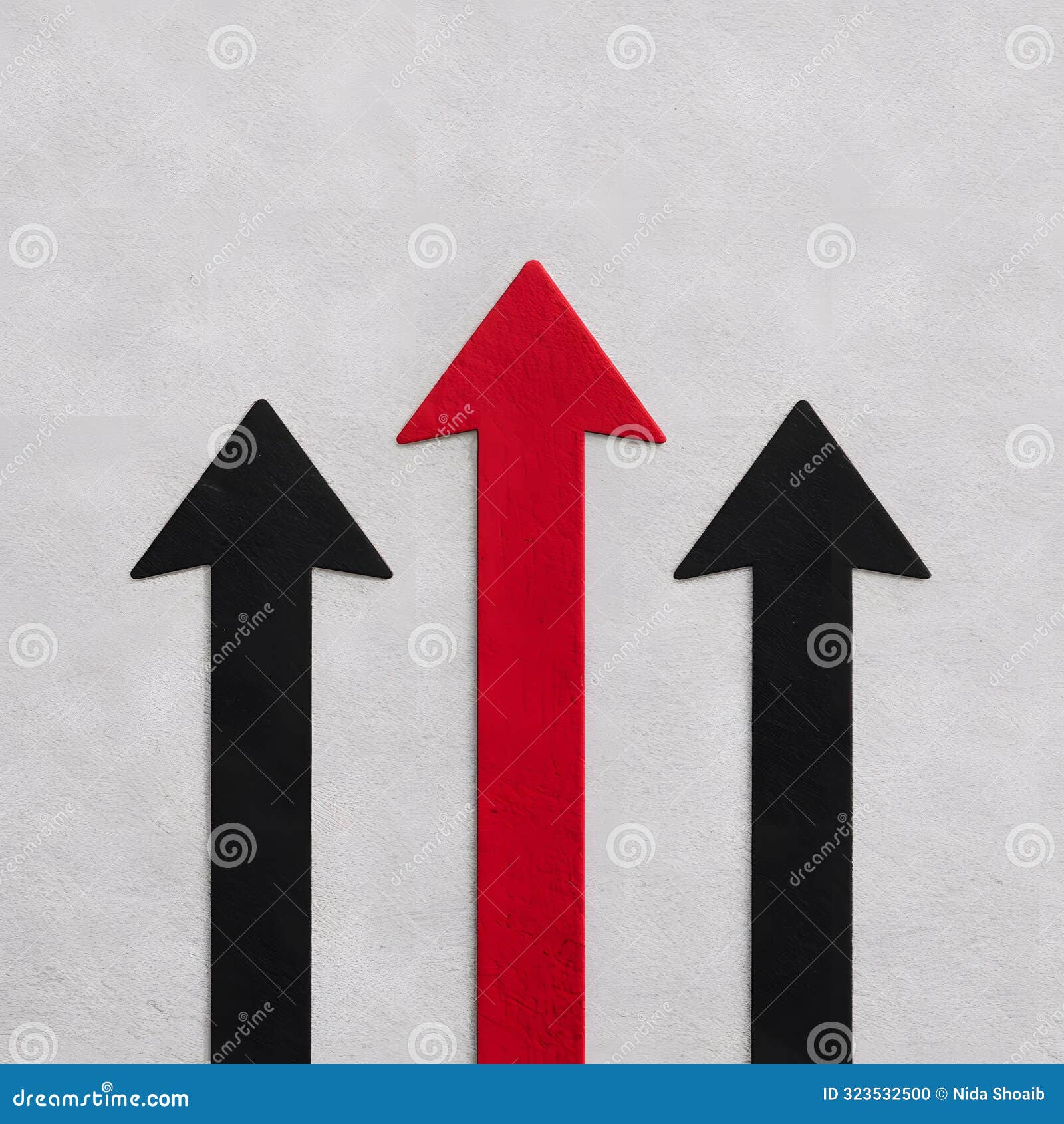 Three Arrows on White Background, Two Pointing Up and One Pointing Down ...