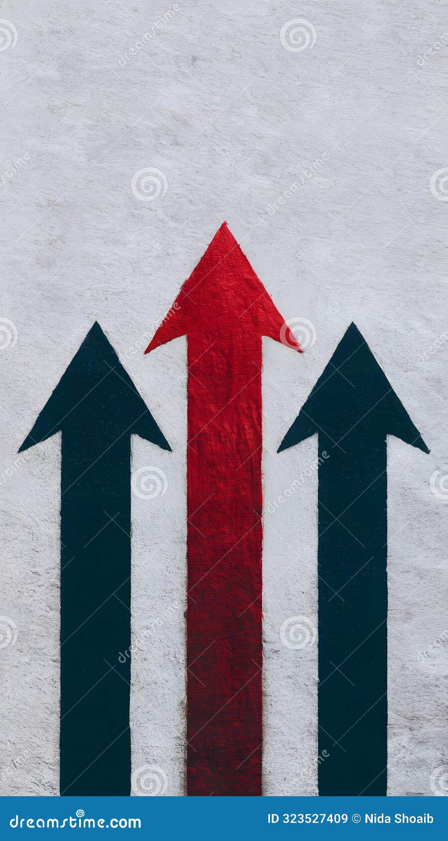 Three Arrows on White Background, Two Pointing Up and One Pointing Down ...