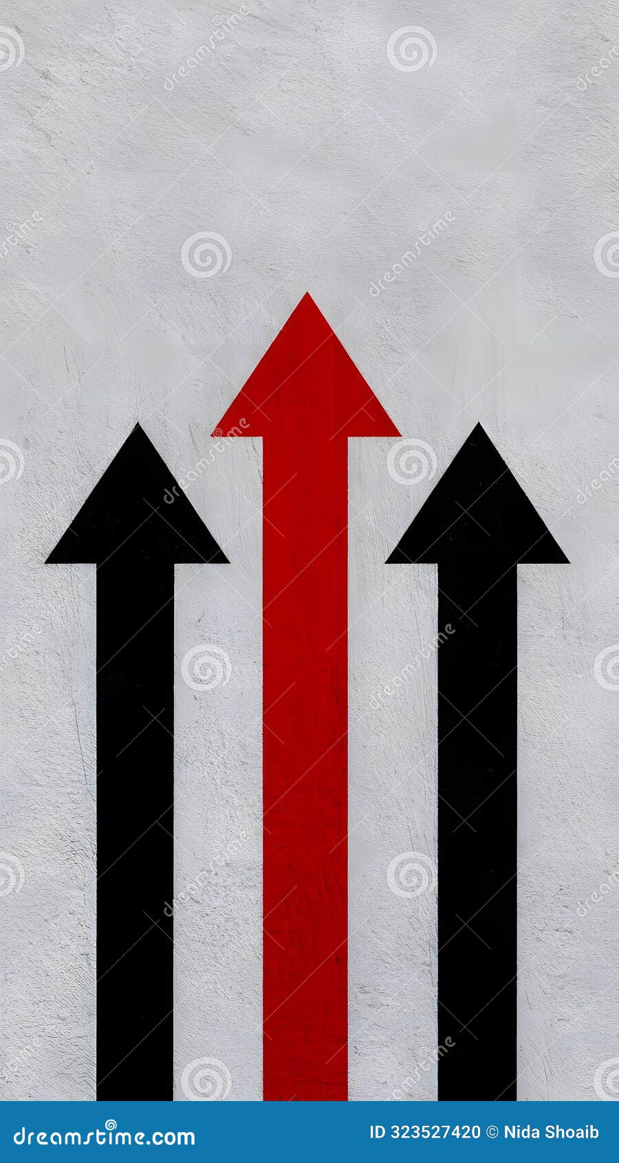 Three Arrows on White Background, Two Pointing Up and One Pointing Down ...