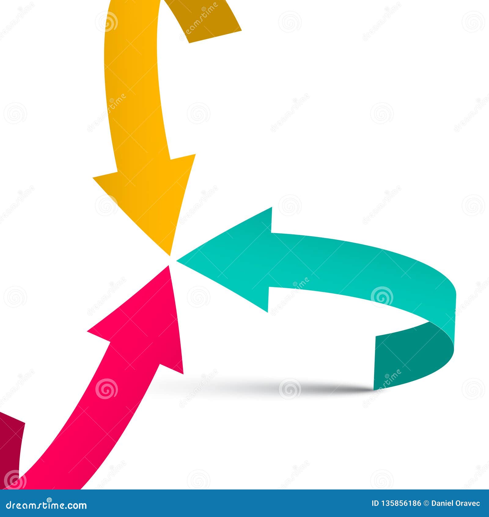 Three Arrows on White Background. Stock Vector - Illustration of blue ...