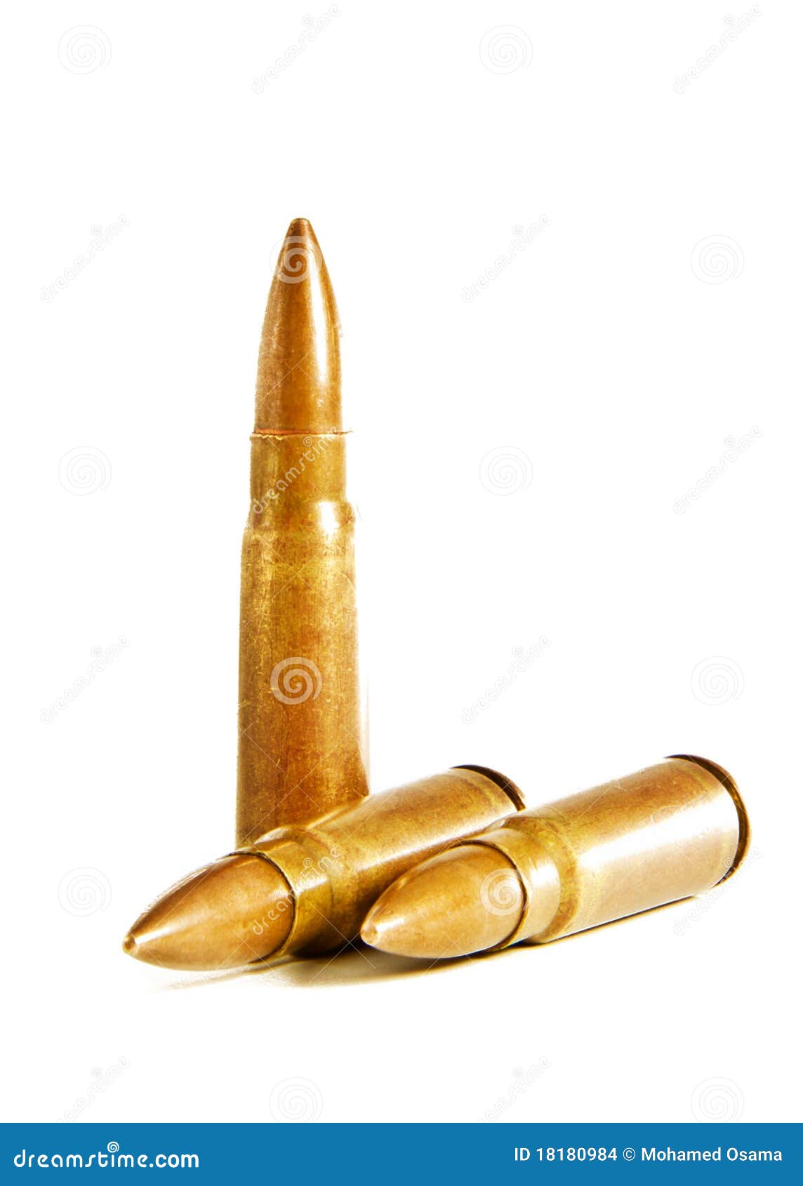 Three Assault Rifle Bullets Stock Photo - Image of corrosive, hunted ...