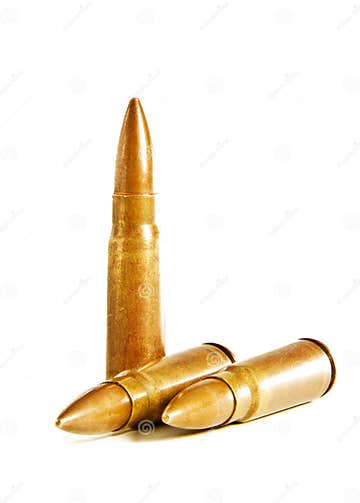 Three Assault Rifle Bullets Stock Photo - Image of corrosive, hunted ...