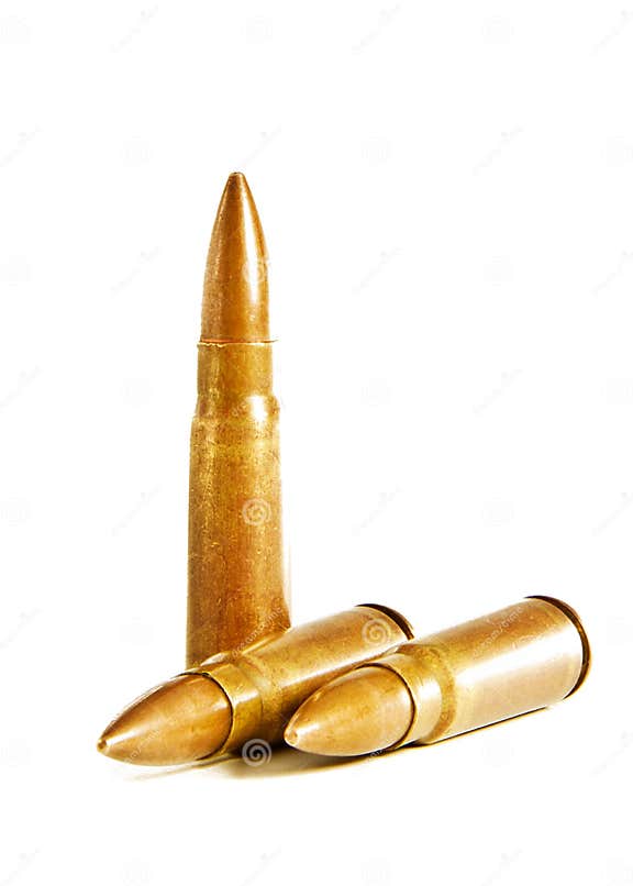 Three Assault Rifle Bullets Stock Photo - Image of corrosive, hunted ...