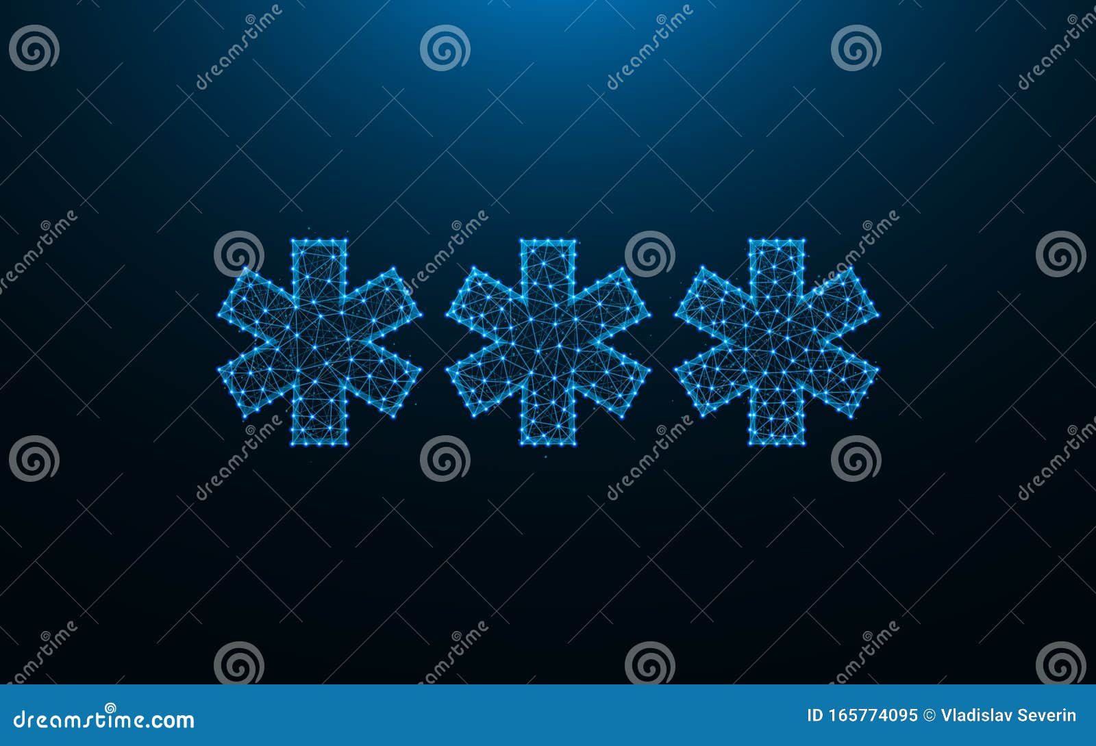 Three Asterisk Low Poly Design Stock Illustration - Illustration of ...