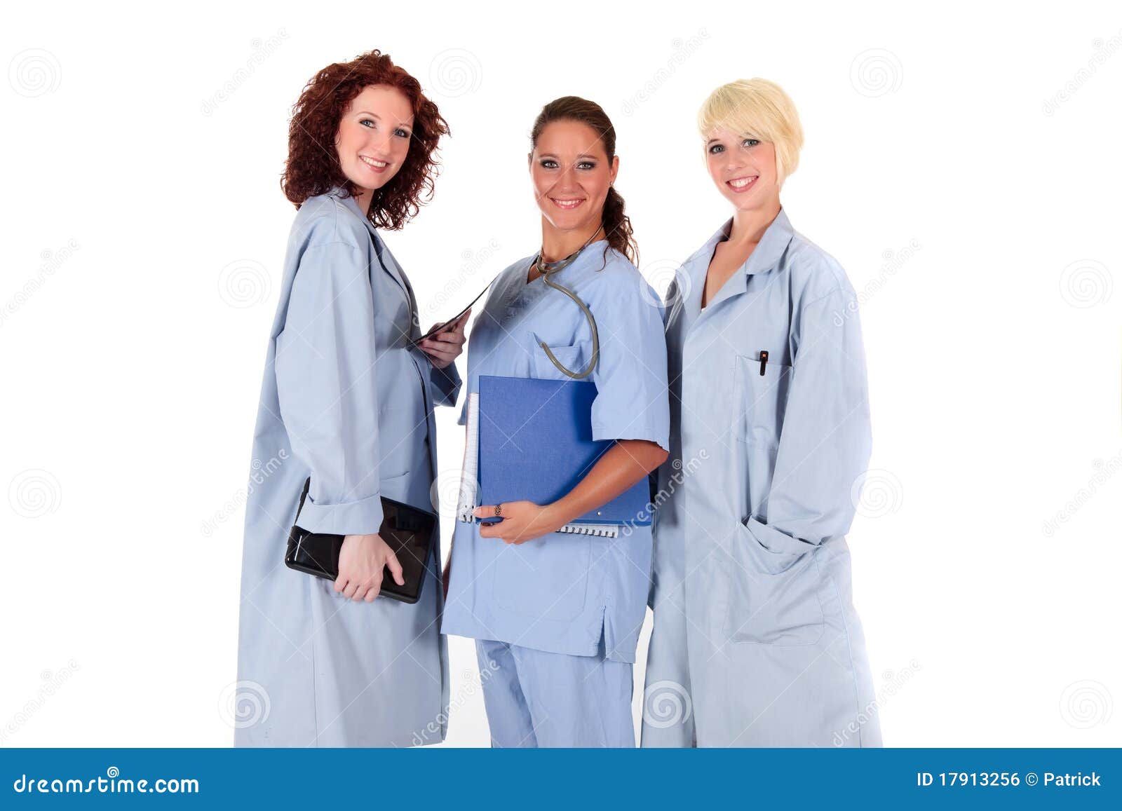 Three Attractive Female Doctors Stock Photo - Image of friendly, mini ...