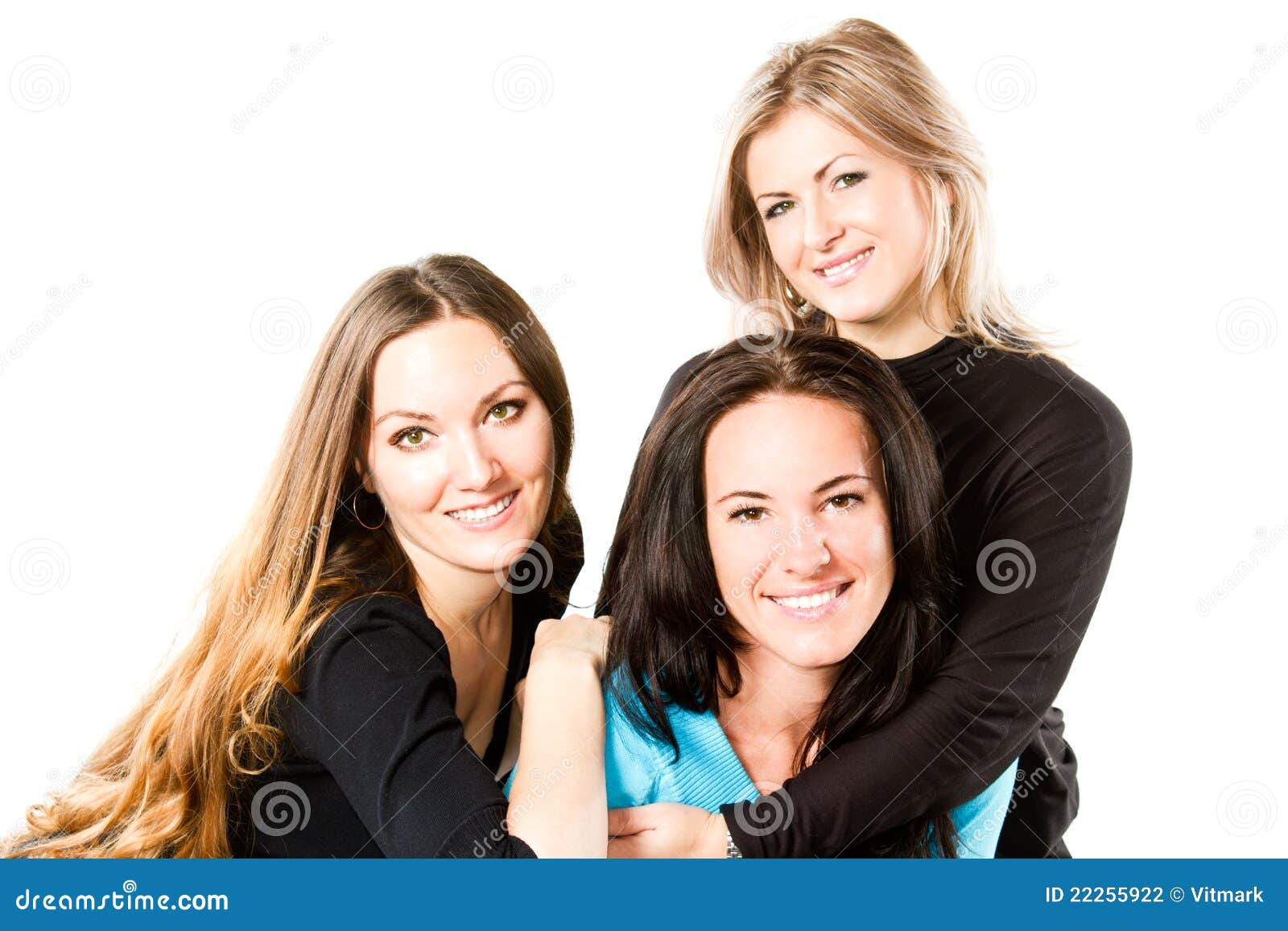 Three Attractive Young Smiling Women Stock Photo - Image of laughing ...
