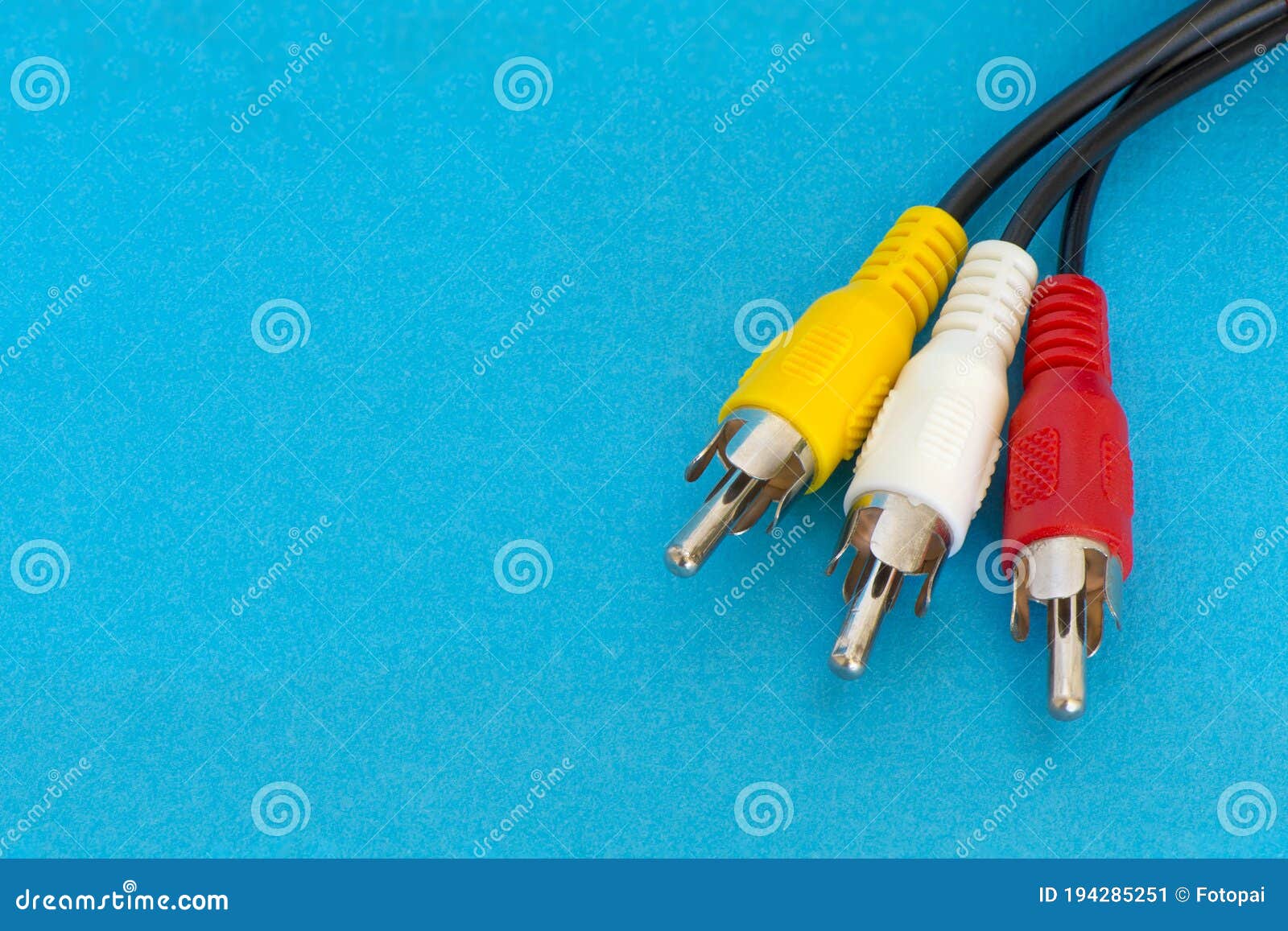 Three audio-video plug stock image. Image of connection - 194285251