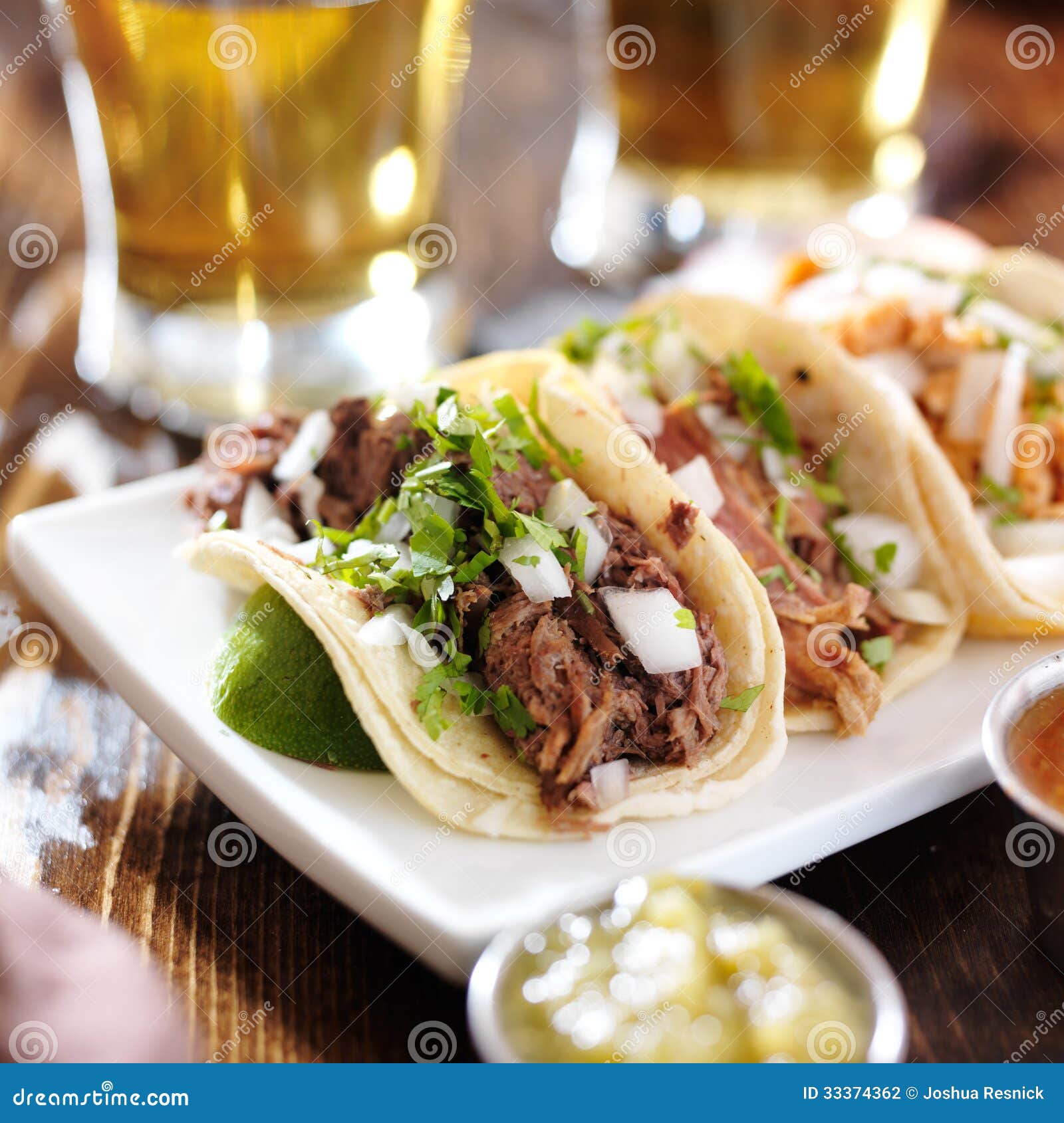 Three Authentic Mexican Tacos Stock Photo - Image of three, barbacoa ...