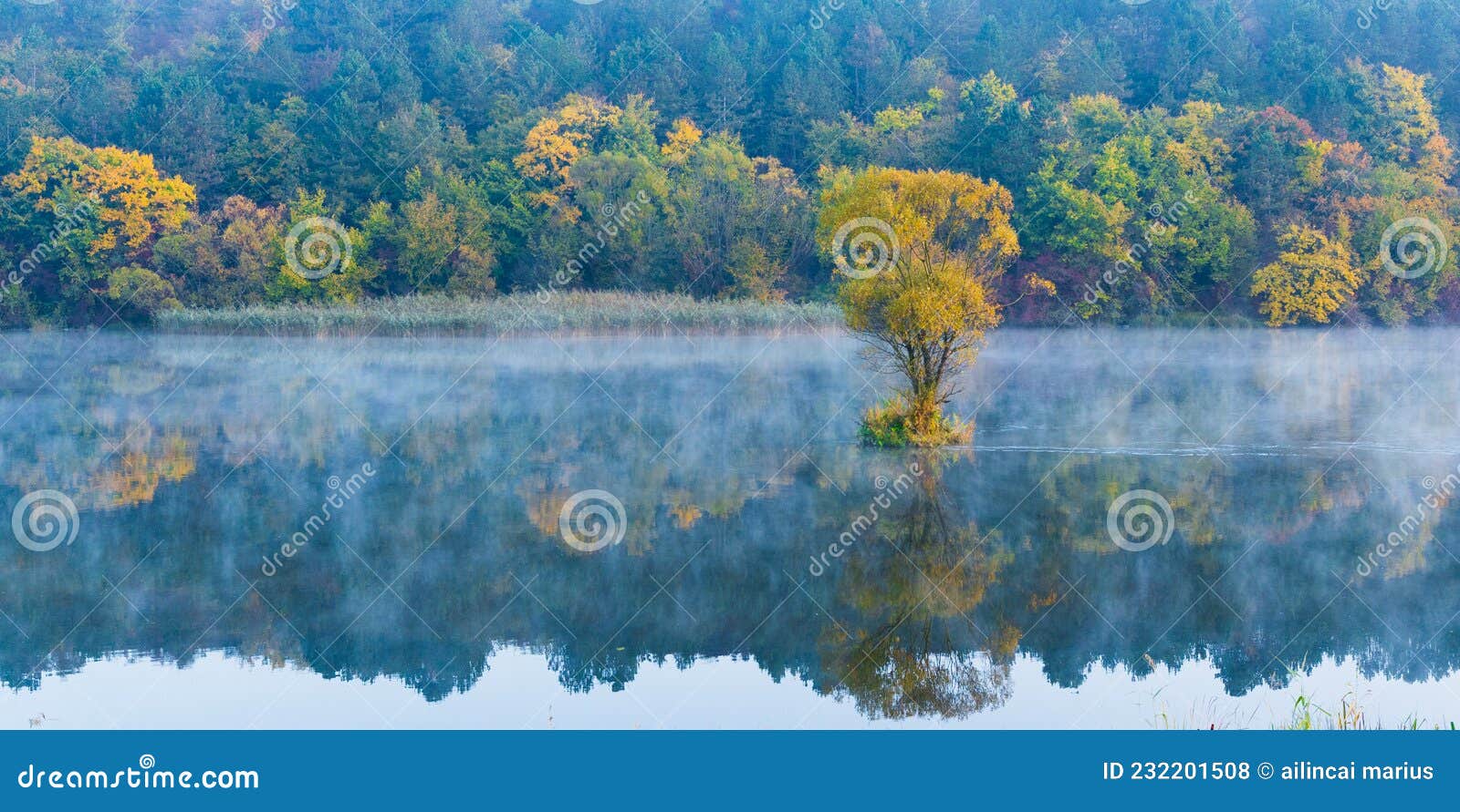 Three Autumn Color Lake Nature Stock Photo - Image of three, color ...