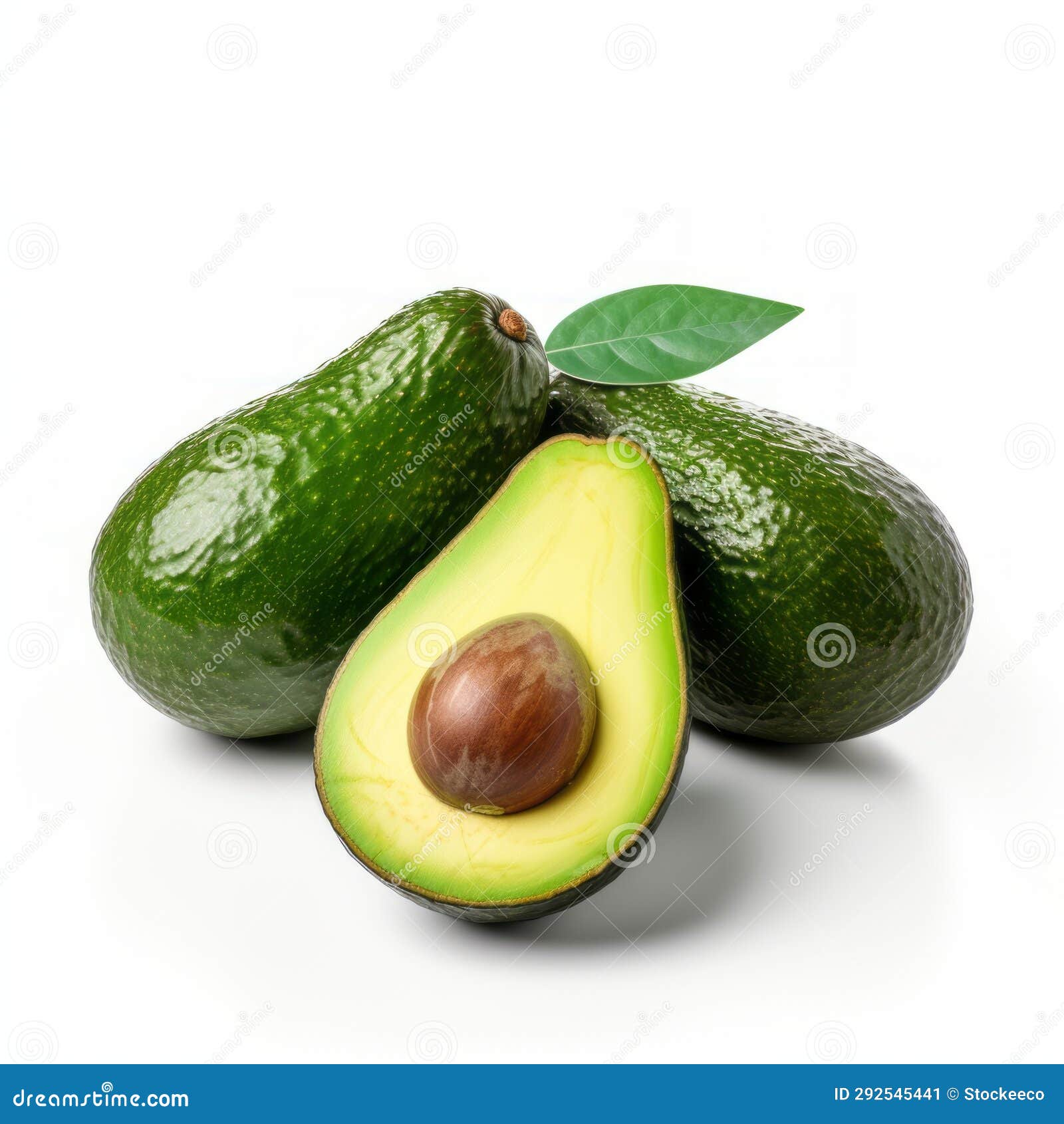 Photorealistic Avocado Render on White Background Stock Illustration ...
