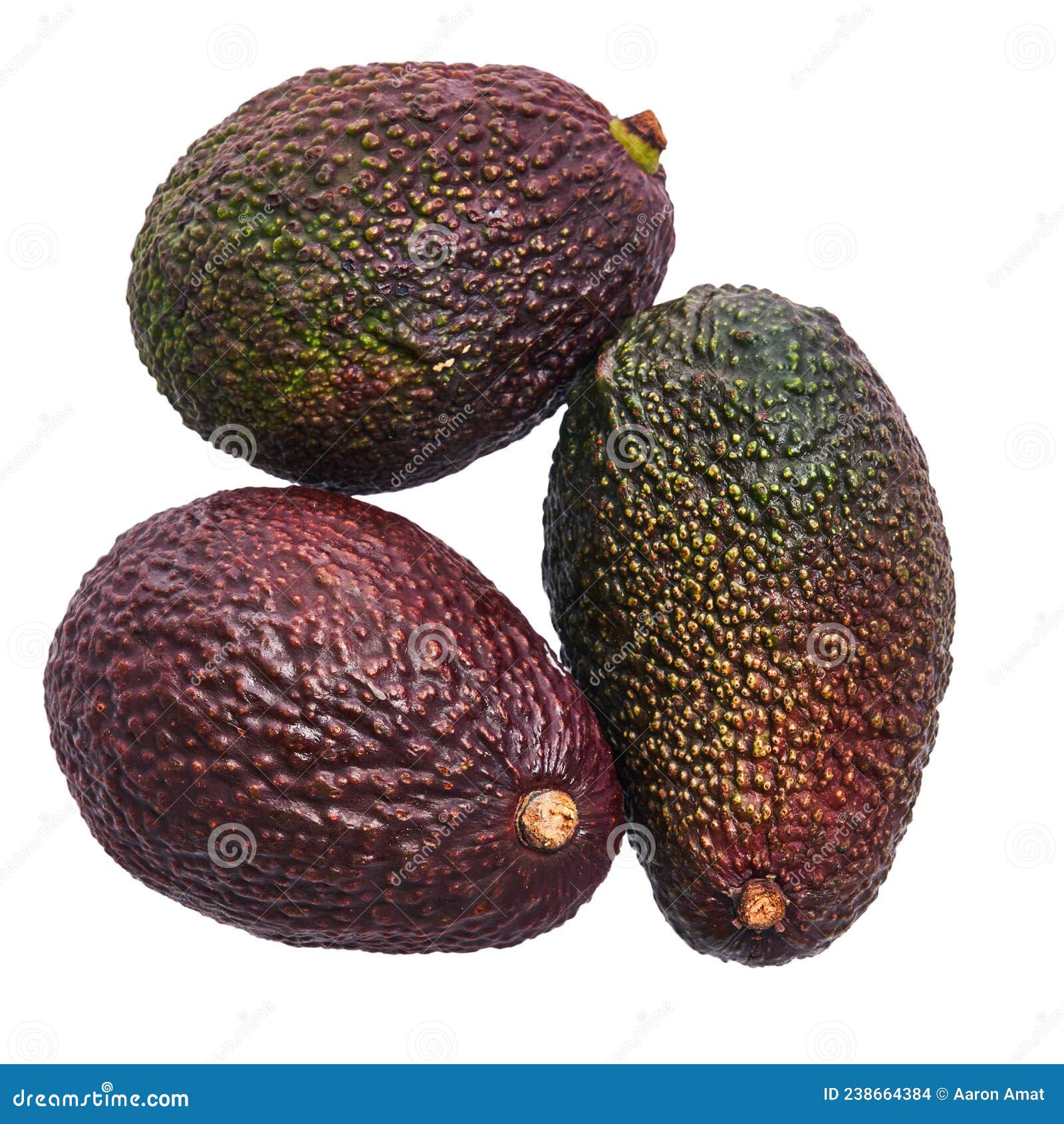 Three Avocados Fruit Isolated Over White Background Stock Photo - Image ...