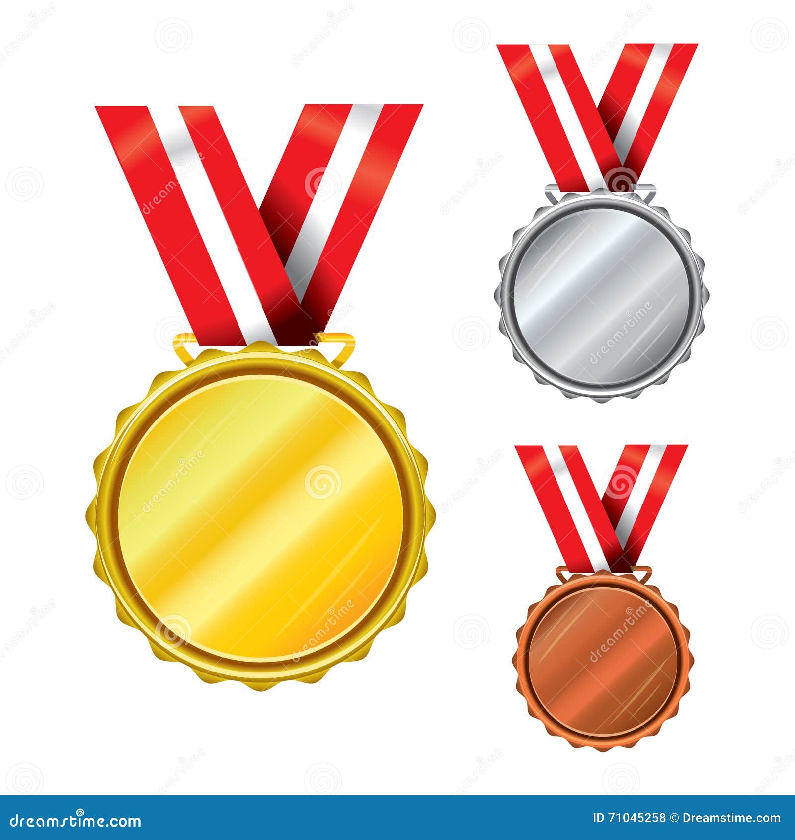 Three Awards Medals - Gold, Silver, Bronze Stock Vector - Illustration ...