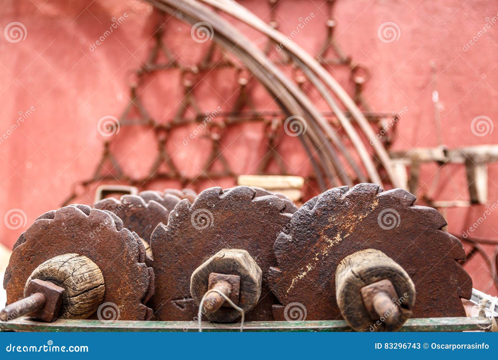 Three-axle rusty disk plow stock image. Image of harsh - 83296743