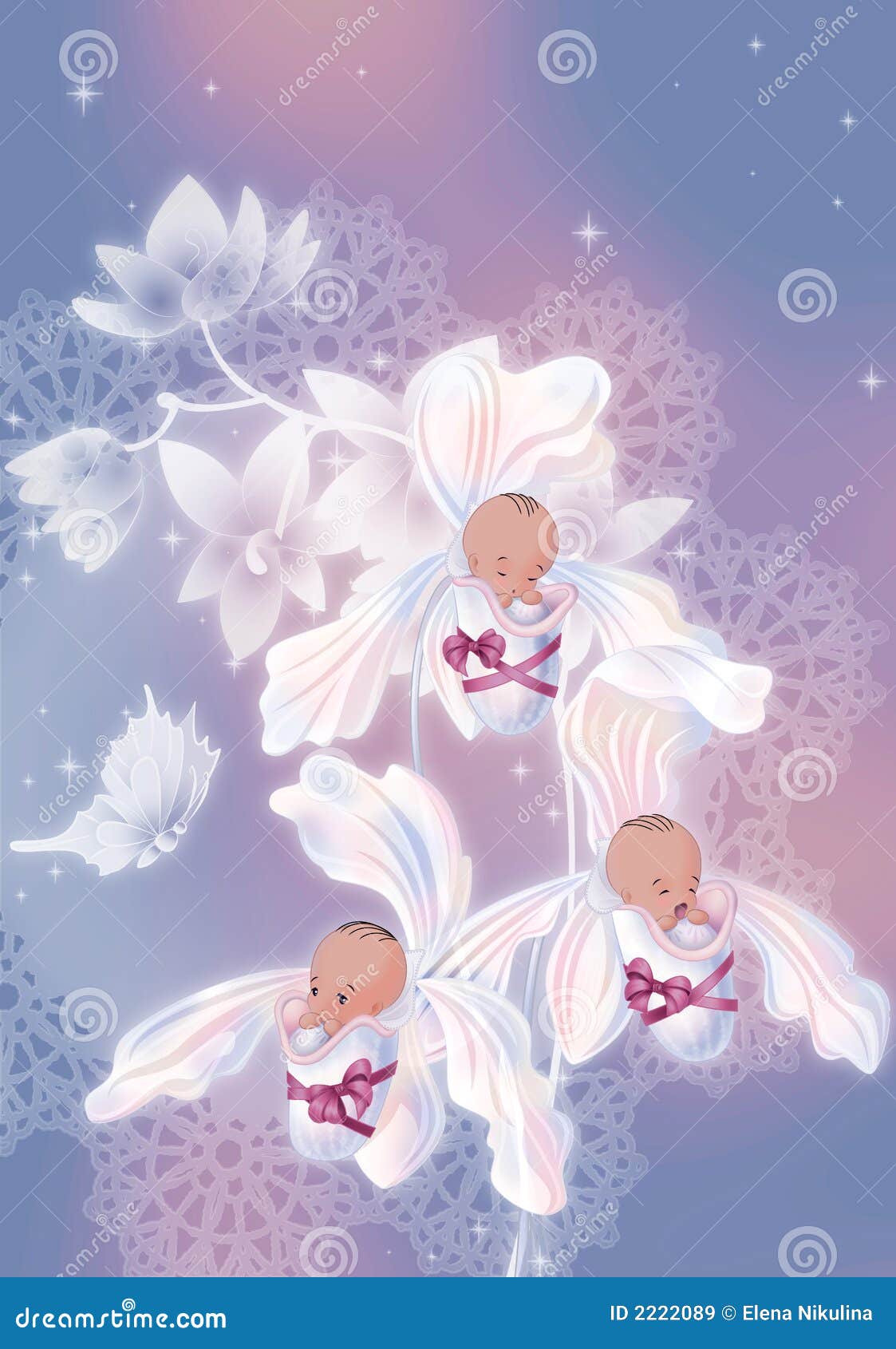 Three babies-girls stock illustration. Illustration of generation - 2222089