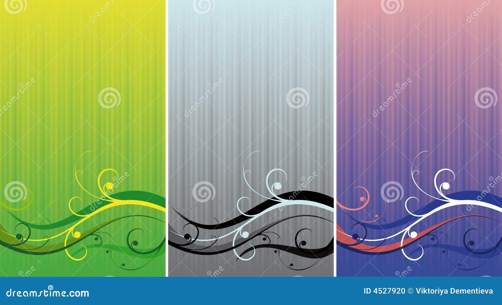 Three backgrounds stock vector. Illustration of wave, decoration - 4527920