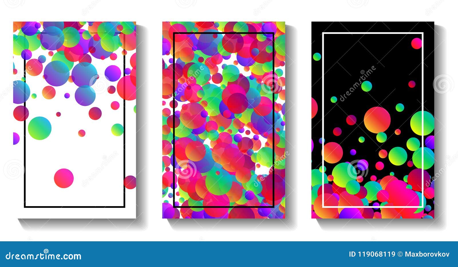 Set Of Three Backgrounds With Symbols. Vector Illustration ...