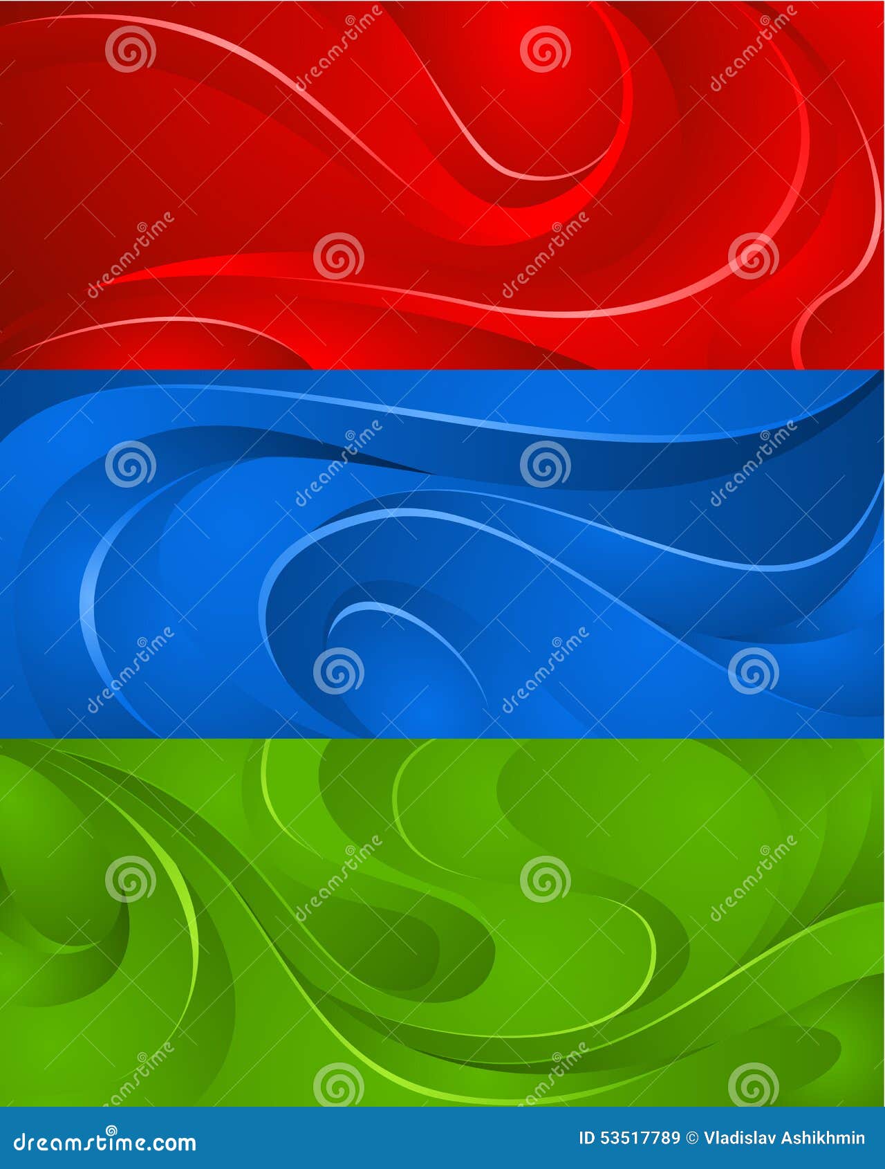 Three Backgrounds with Waves Stock Vector - Illustration of effect ...