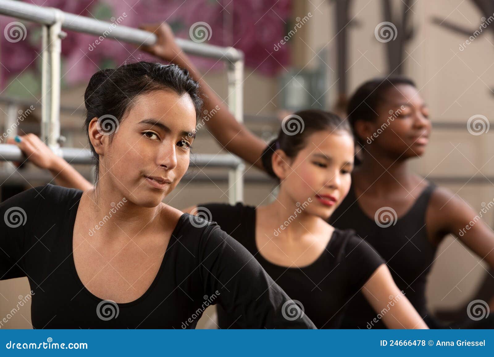 Three Ballet Students stock photo. Image of flexible - 24666478