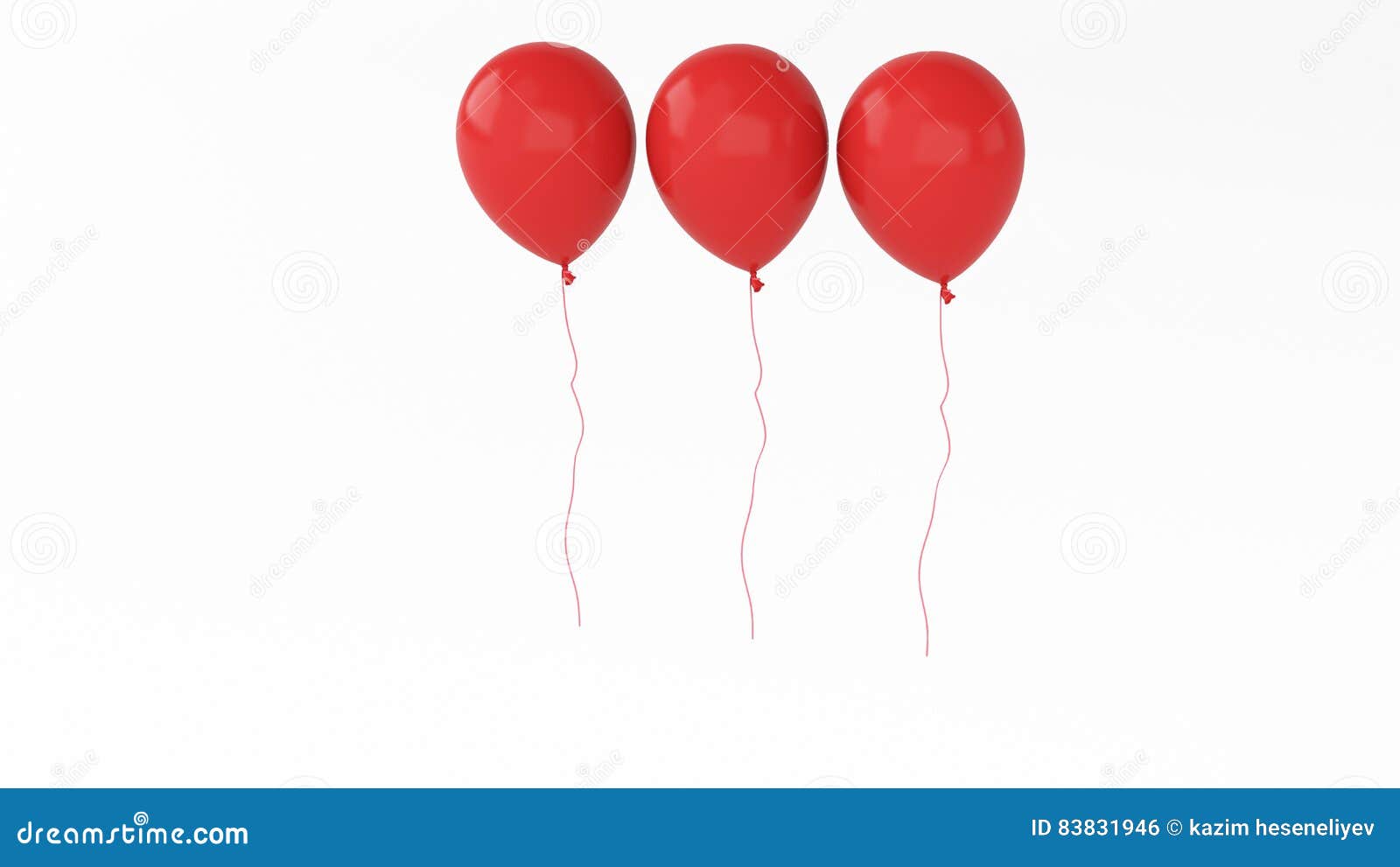Three ballon red 3d stock illustration. Illustration of surprise - 83831946