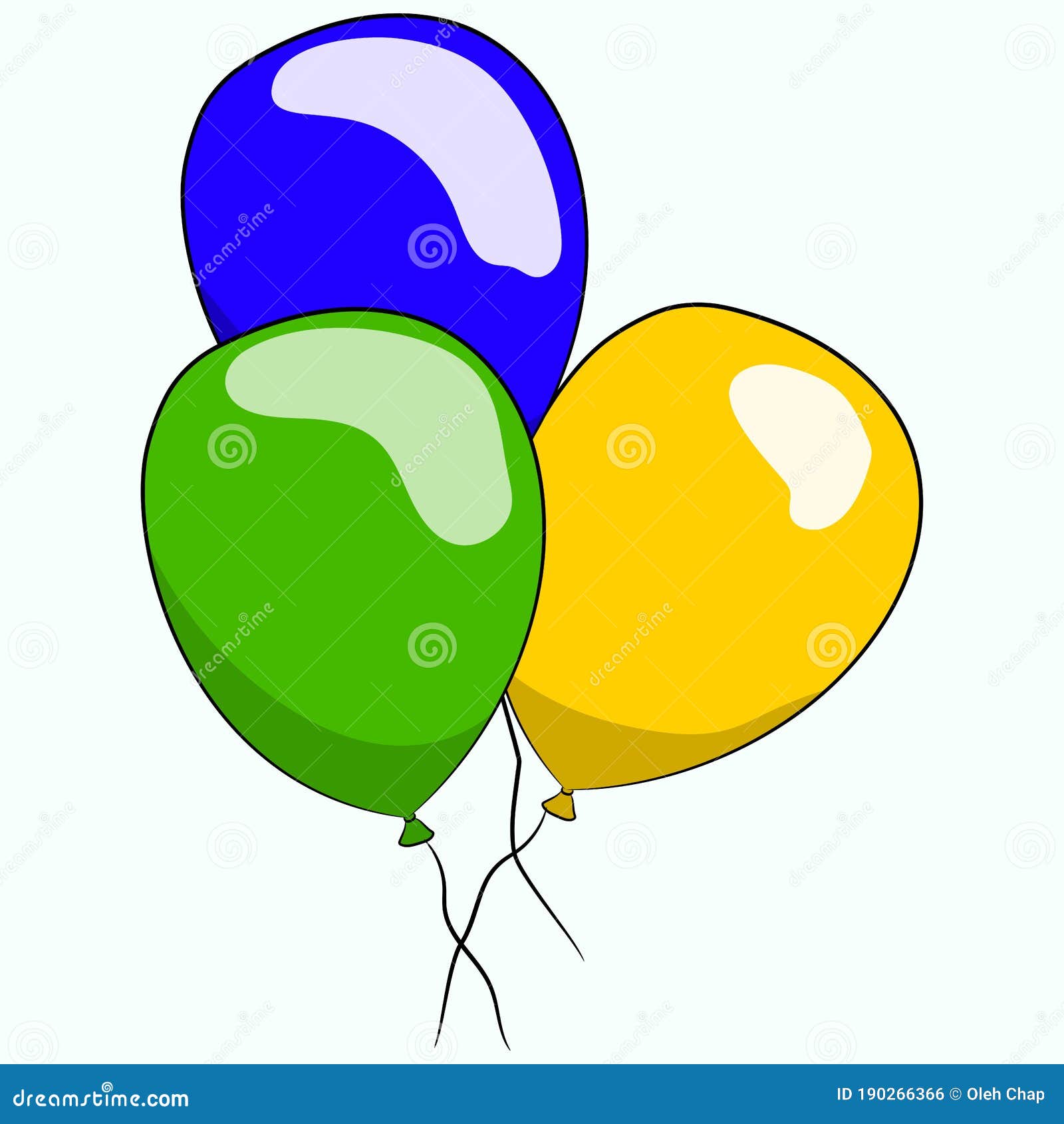 Three balloon. stock vector. Illustration of children - 190266366