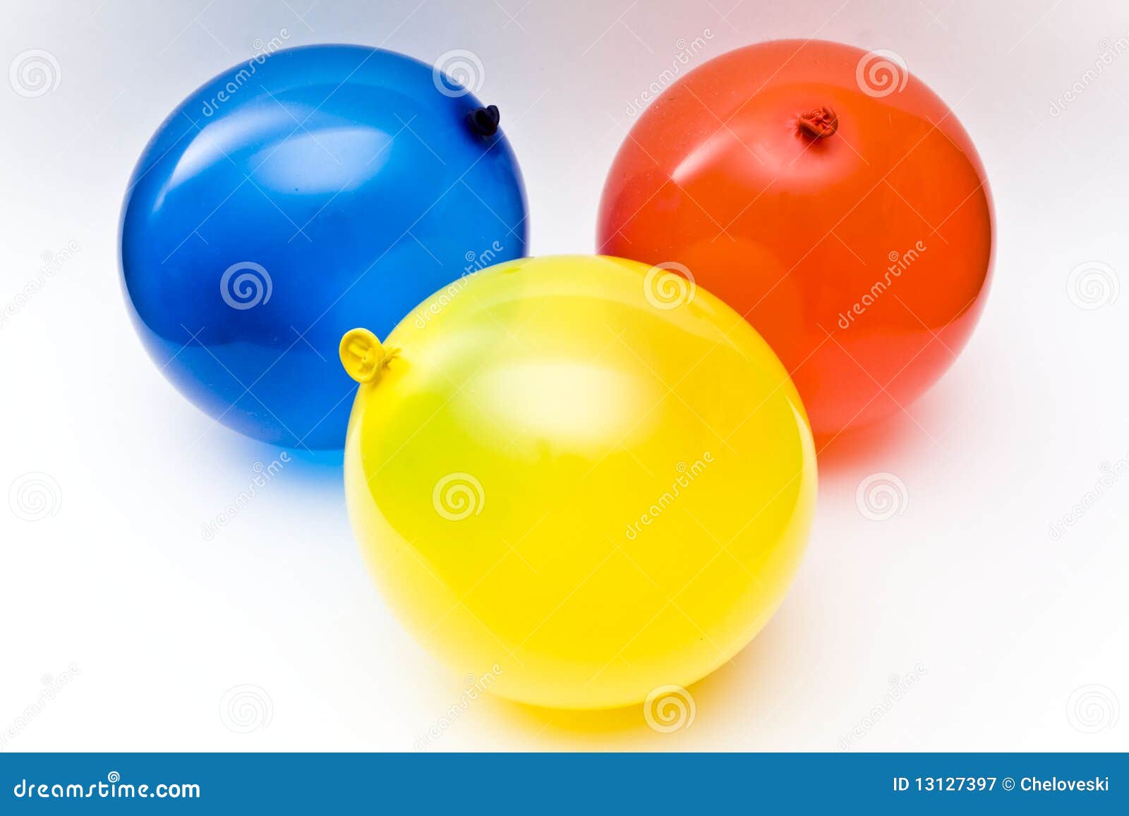 Three balloons stock image. Image of balloon, birthday - 13127397