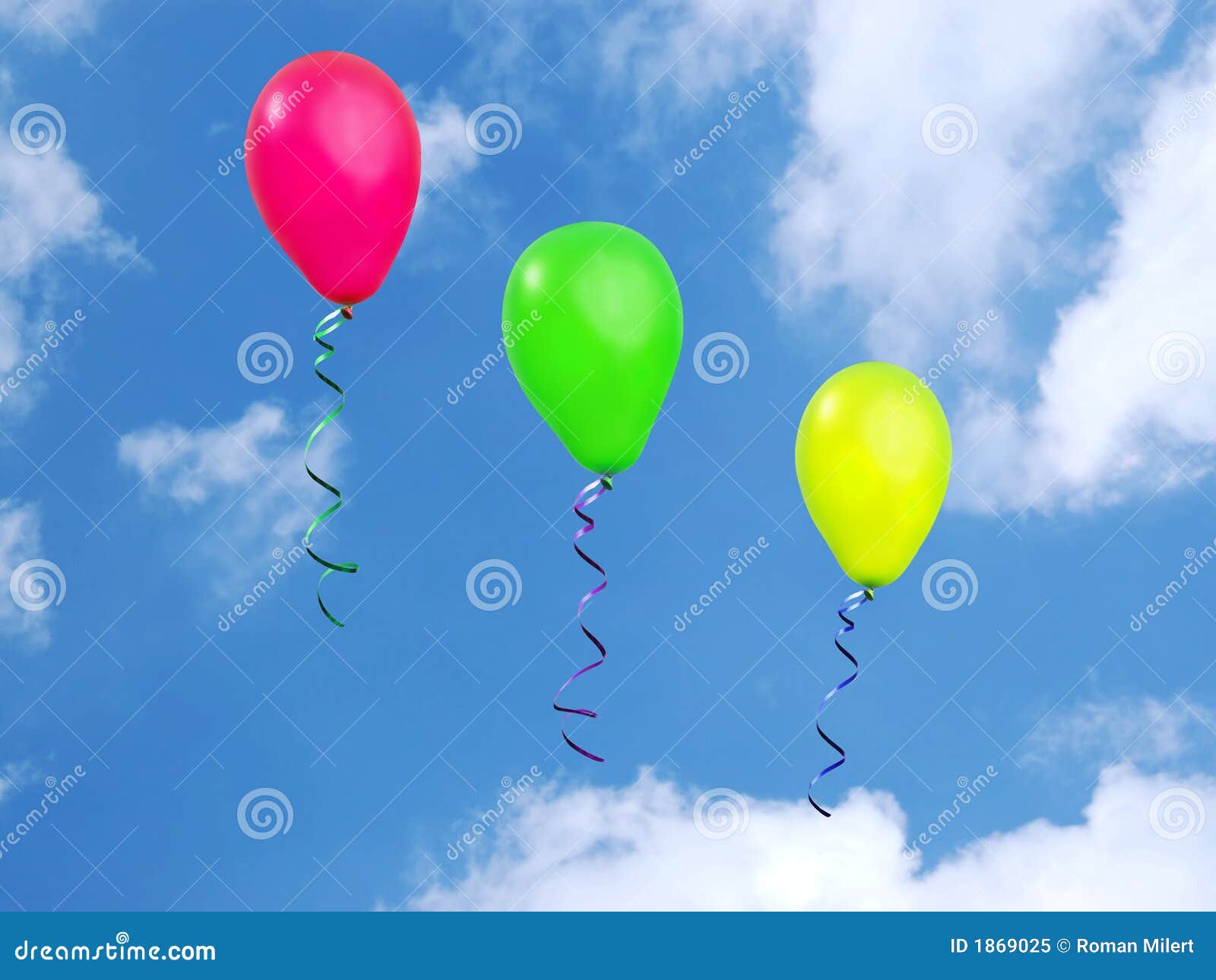 Three balloons stock image. Image of celebrate, party - 1869025