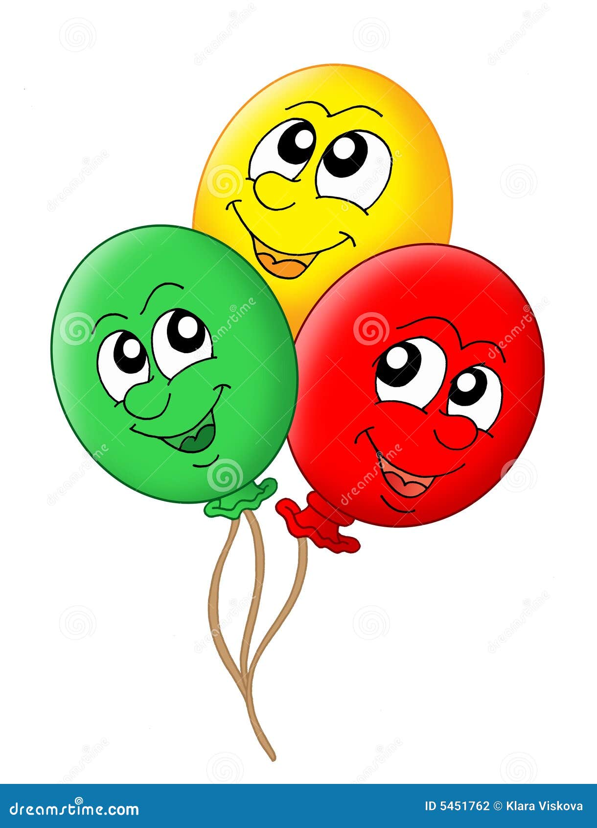 Three balloons stock illustration. Illustration of cord - 5451762