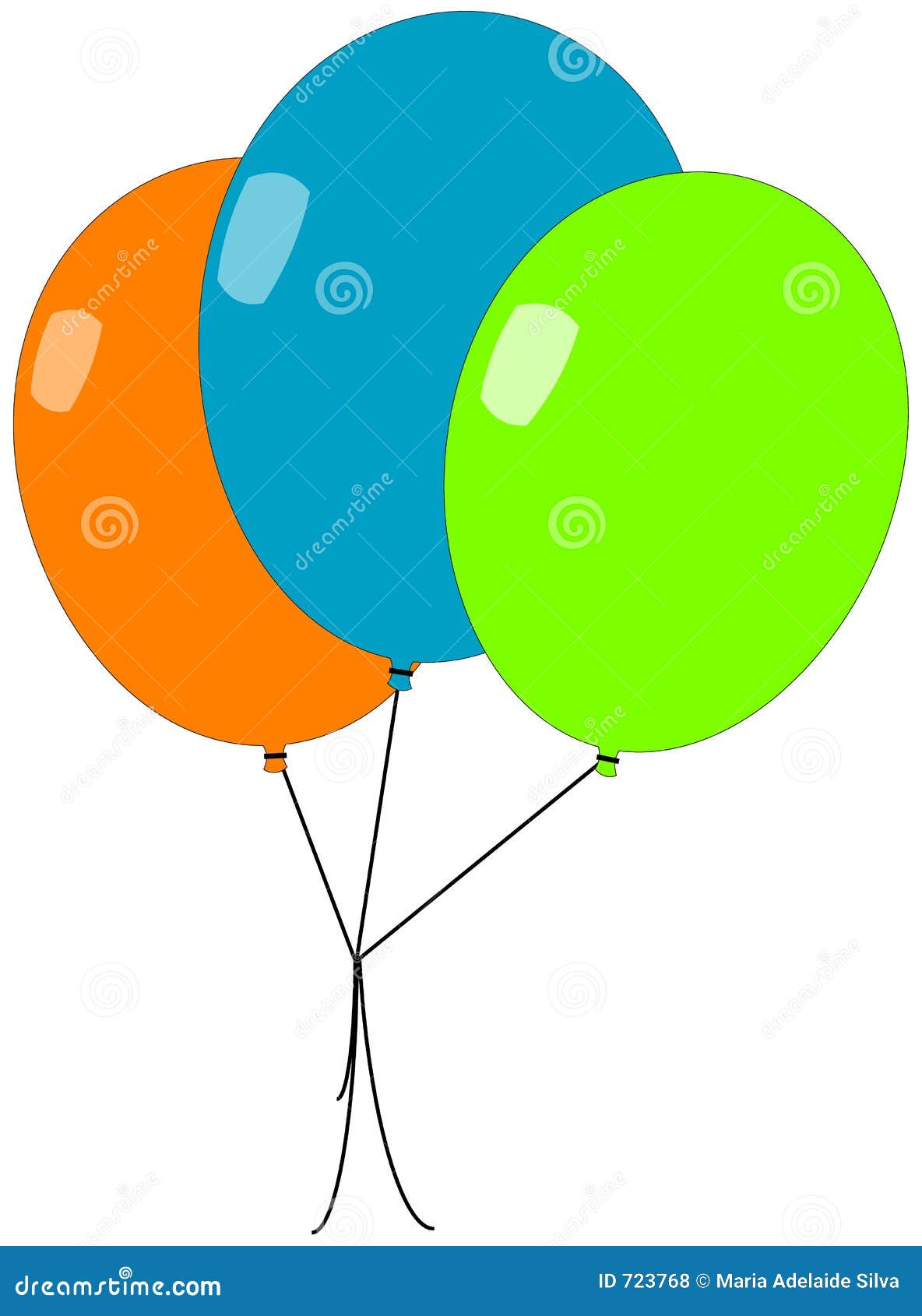 Three balloons stock illustration. Illustration of colors - 723768