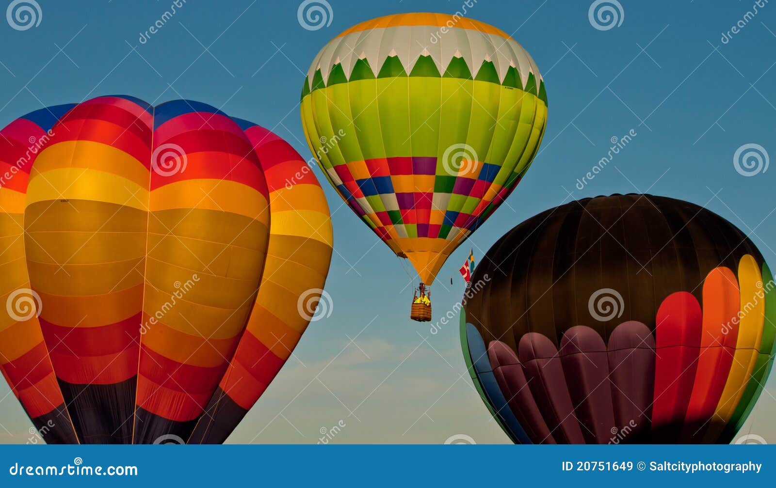 Three Balloons airborne stock image. Image of flying - 20751649