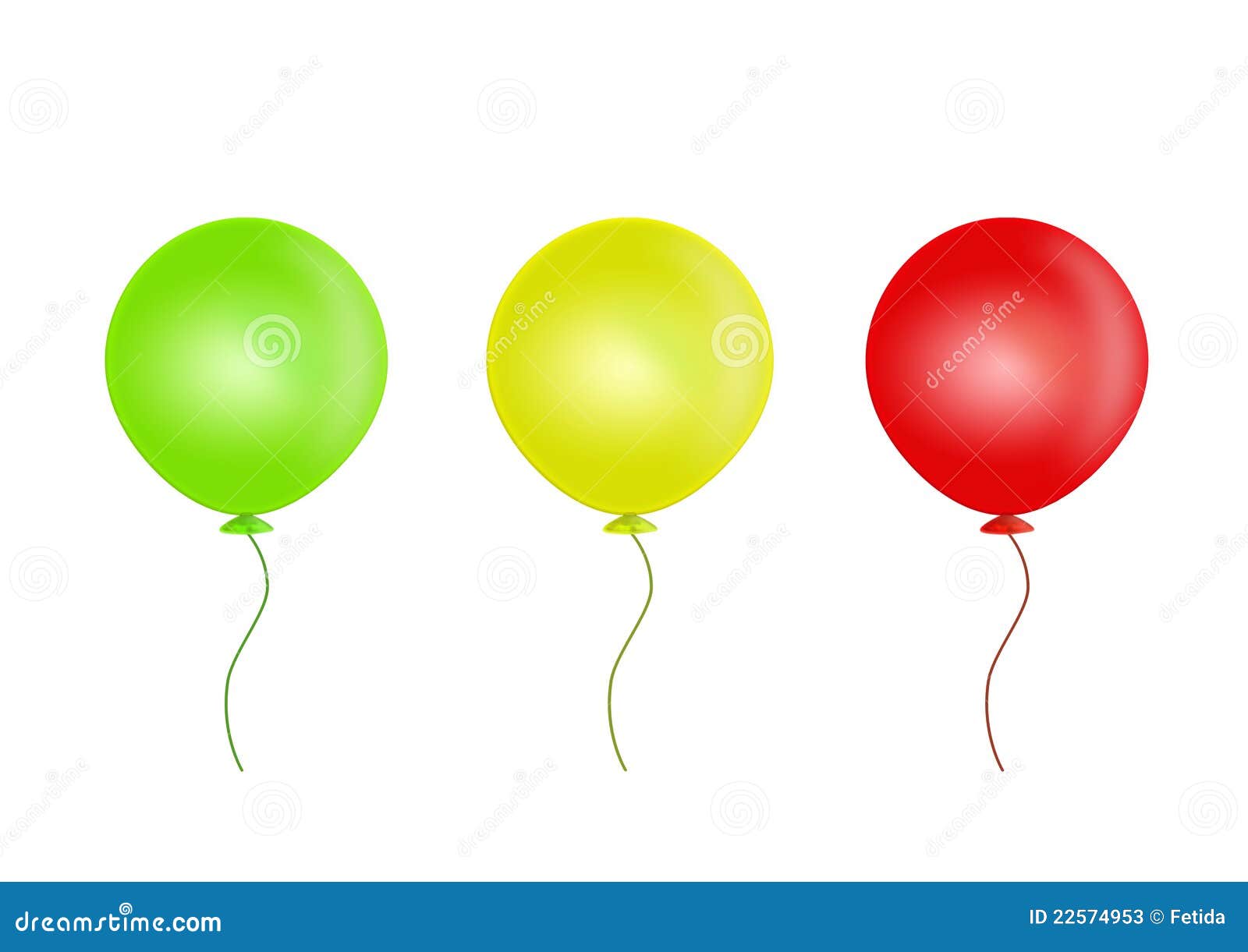 Three Balloons Isolated On White Background Stock Photos - Image: 22574953