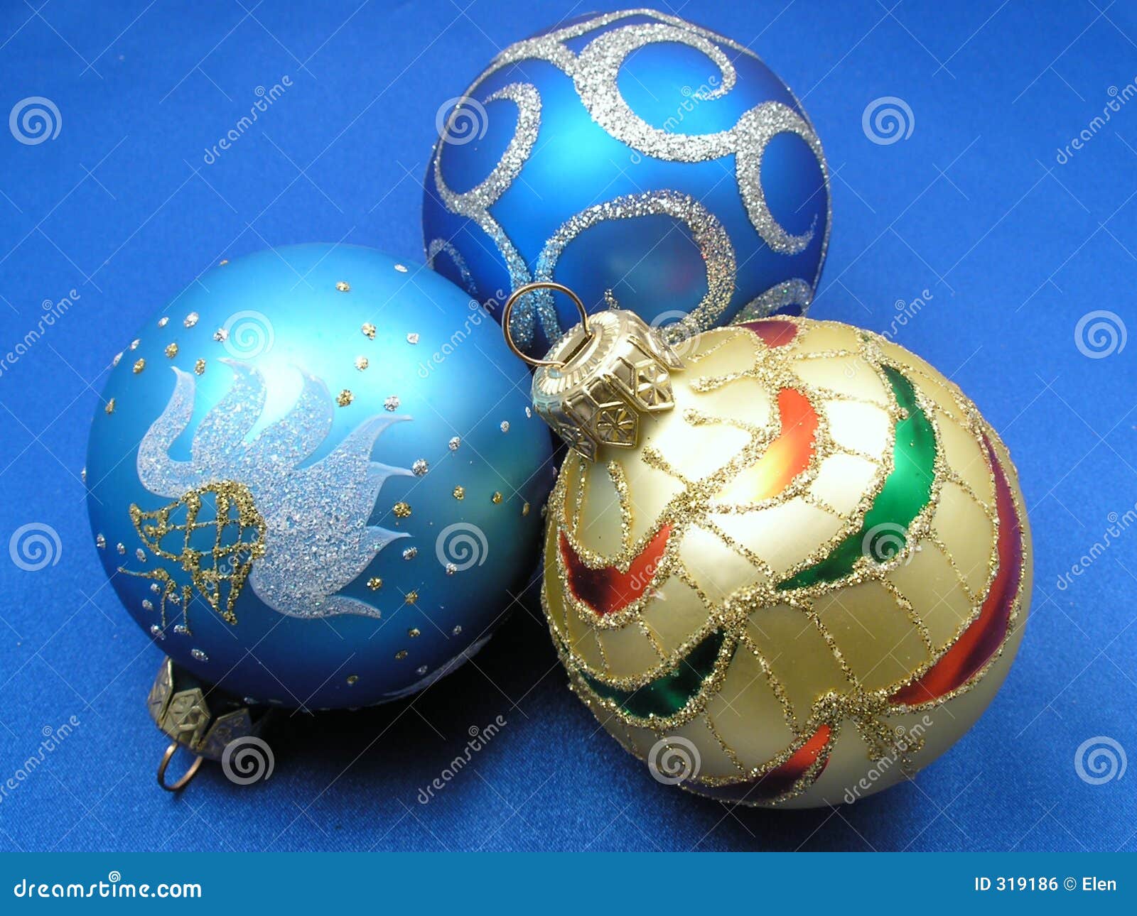 Three balls stock photo. Image of christmas, green, gold - 319186