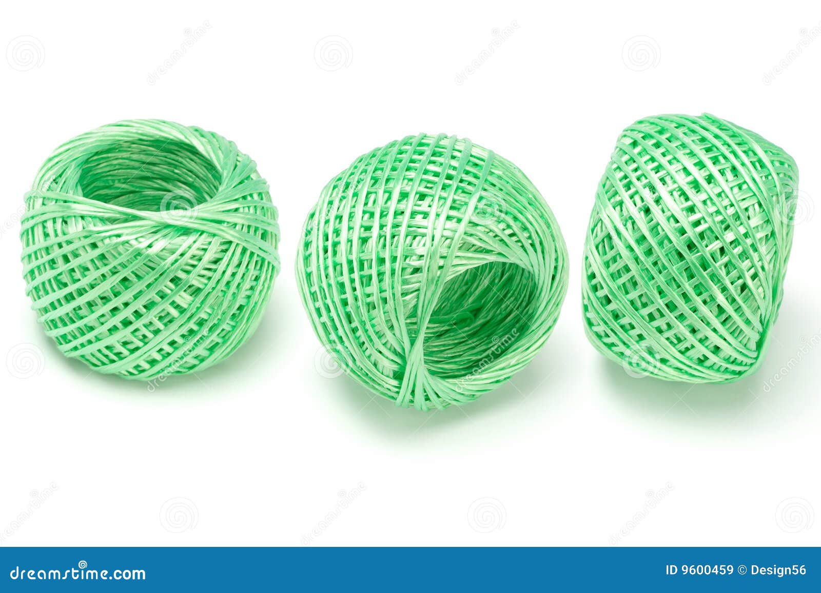 Three Balls of Green Nylon String Stock Image - Image of white, string ...