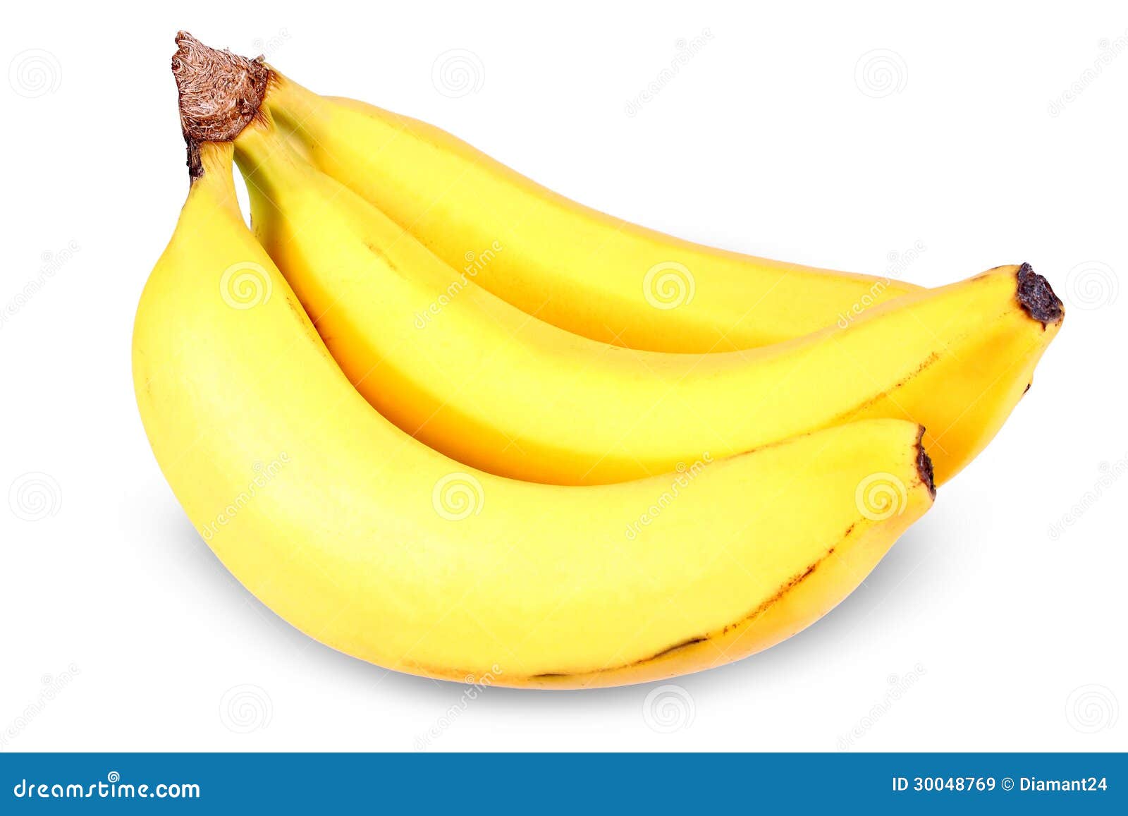 Three bananas in a bunch, stock image. Image of white - 30048769
