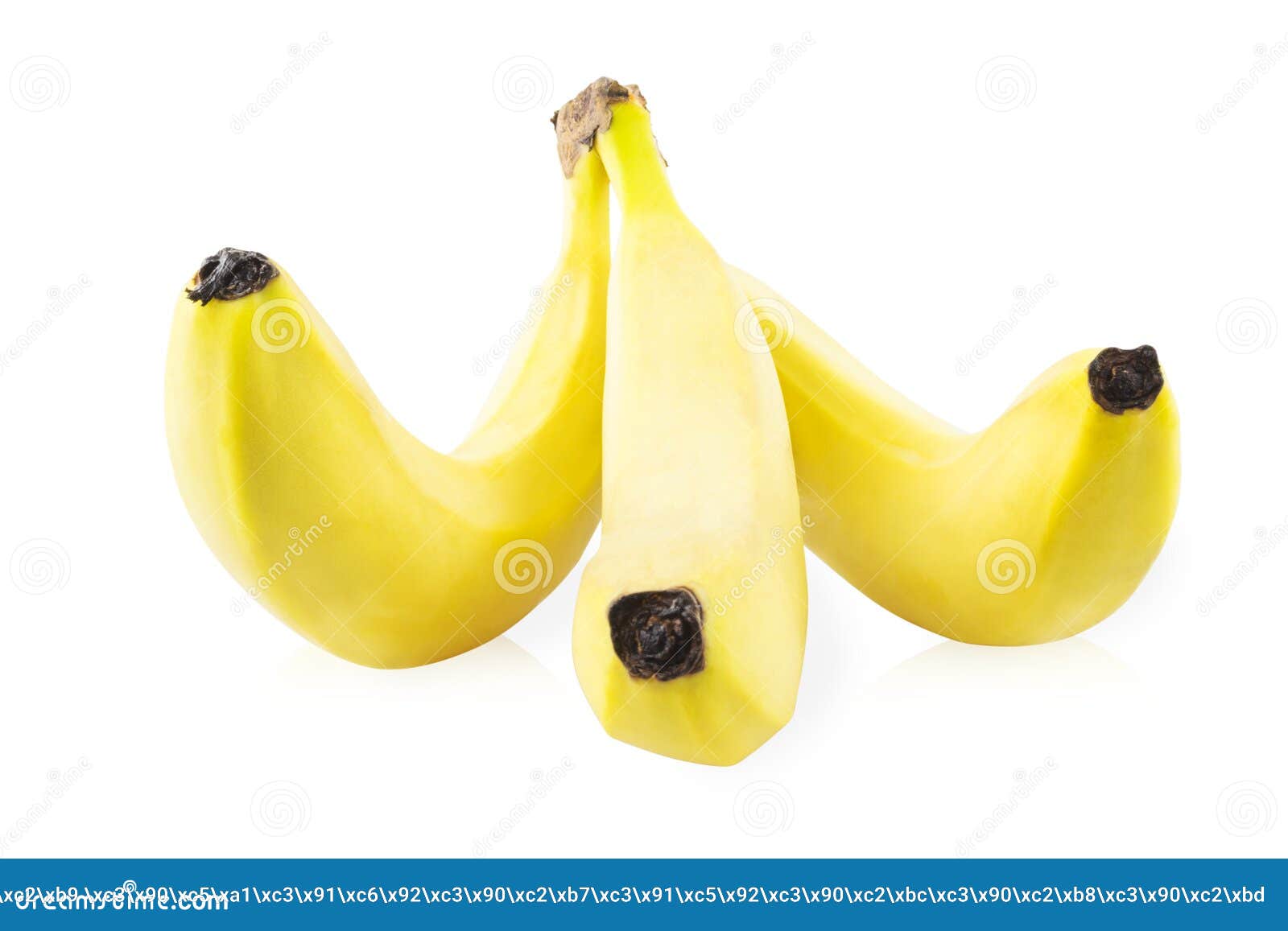 Three bananas in a bunch stock photo. Image of bright - 52164218