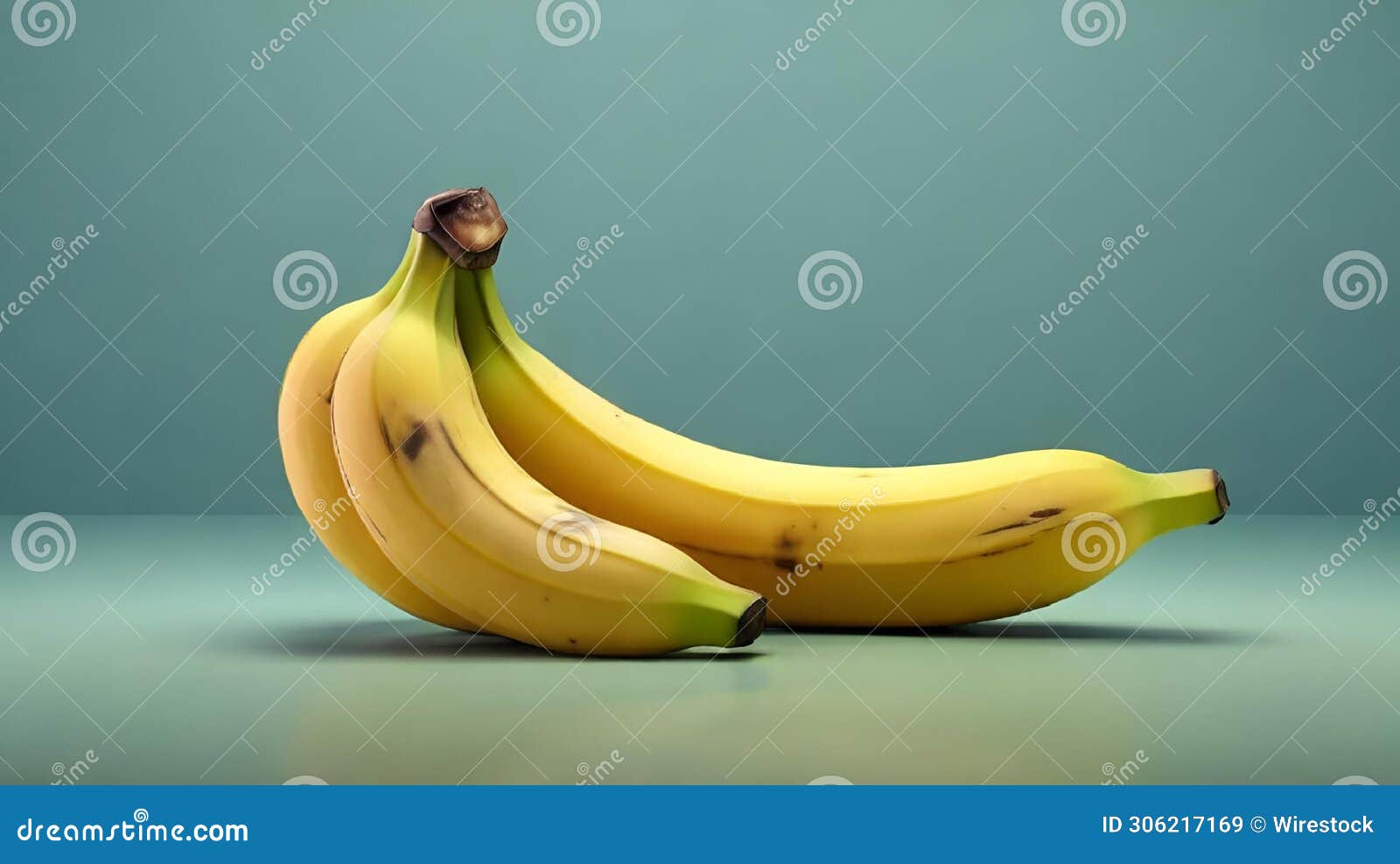 Three Bananas Sitting Next To Each Other on a Table with Gray ...