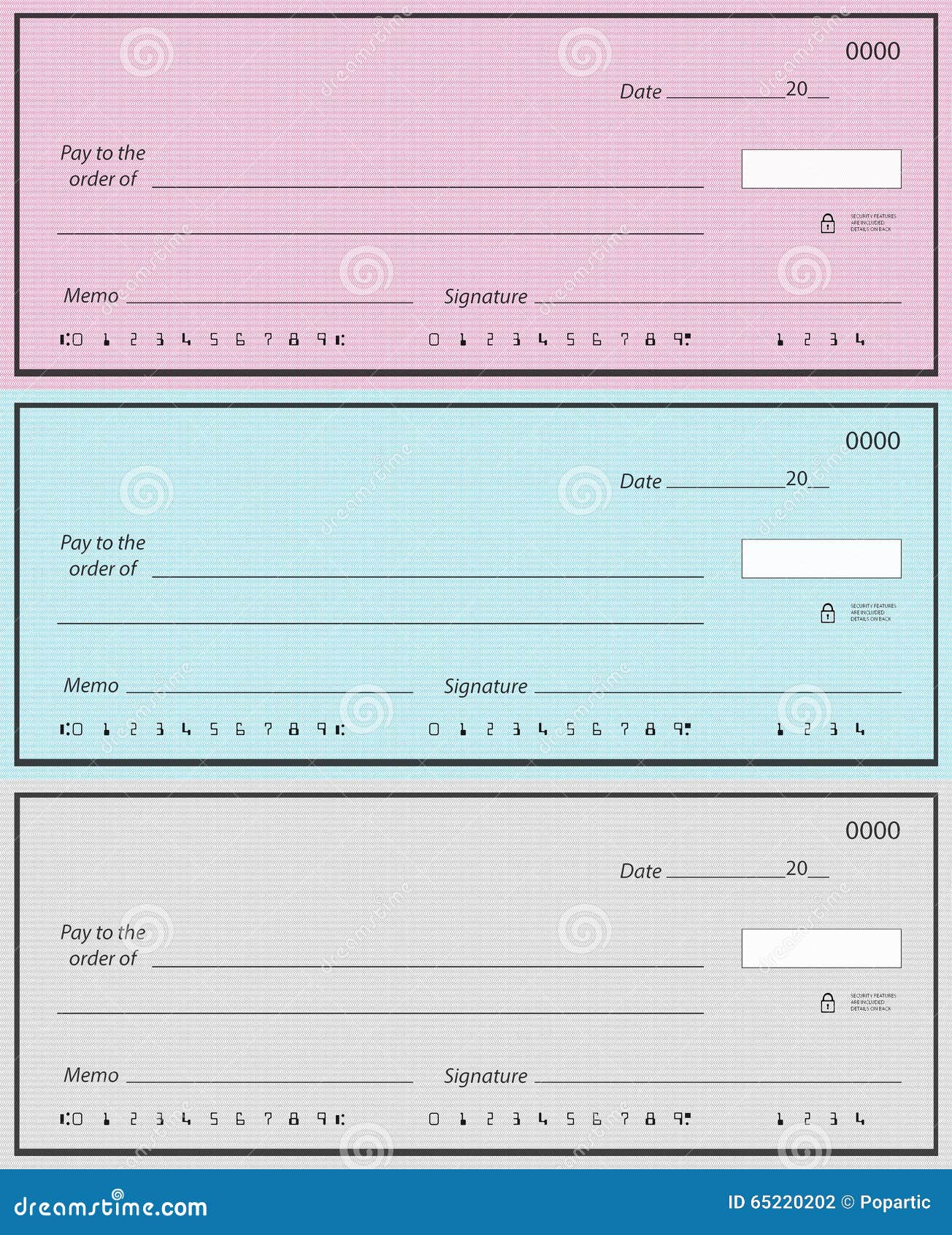 Three Checks With No Name And False Numbers Stock Image | CartoonDealer ...