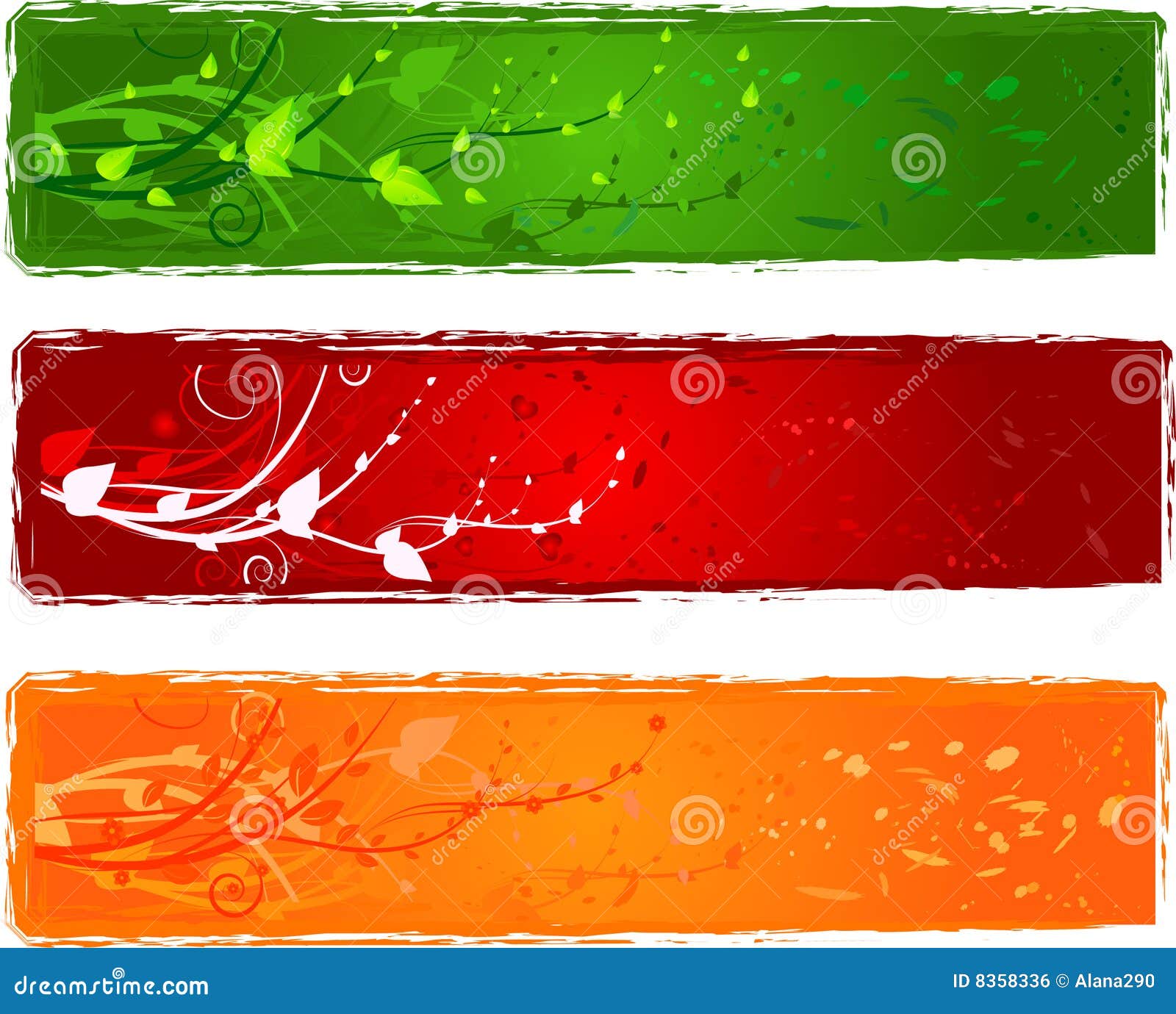 Three Banner with Swirl Design Stock Vector - Illustration of colored ...
