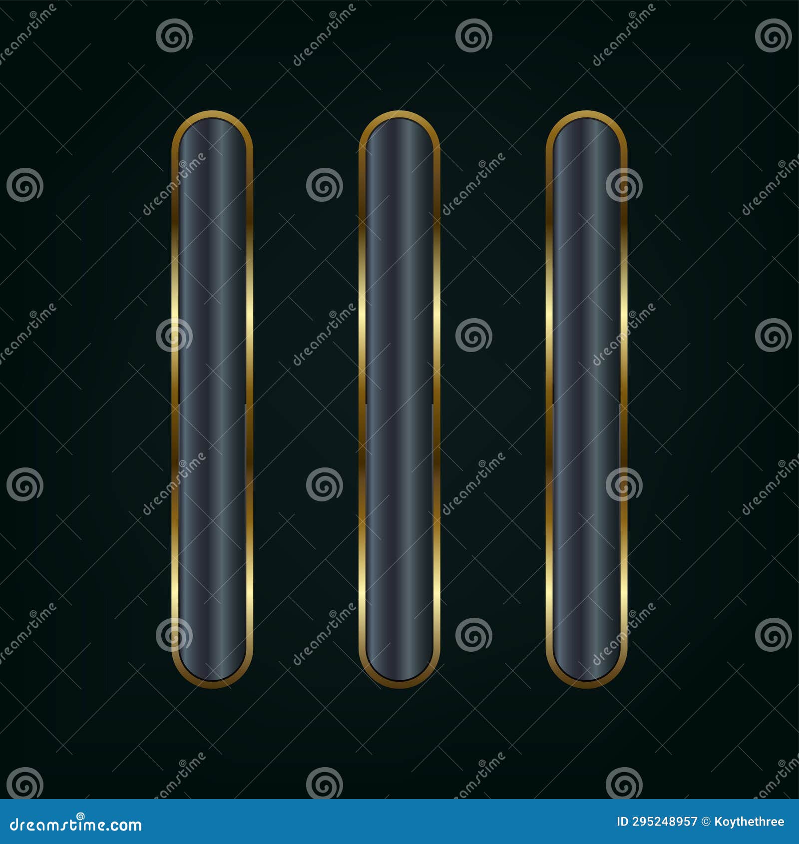 Three Banners with Gold Rim Stock Illustration - Illustration of ...