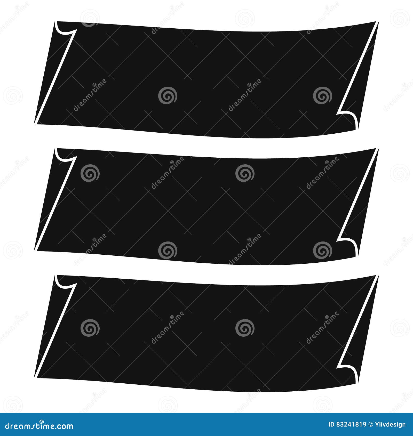 Three Banners Icon, Simple Style Stock Vector - Illustration of ribbon ...
