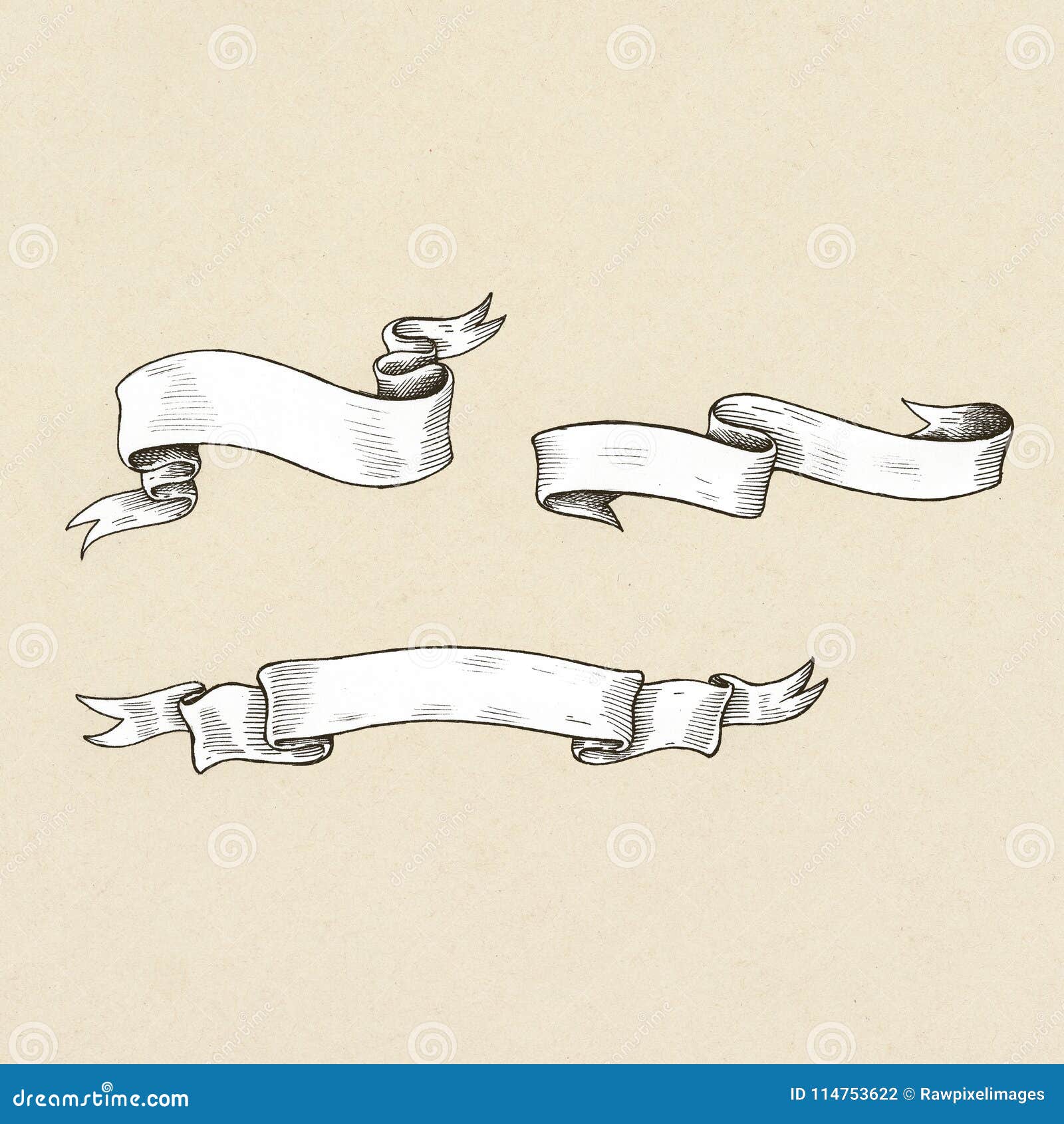 Three Banners Vintage Style Illustration Stock Illustration ...