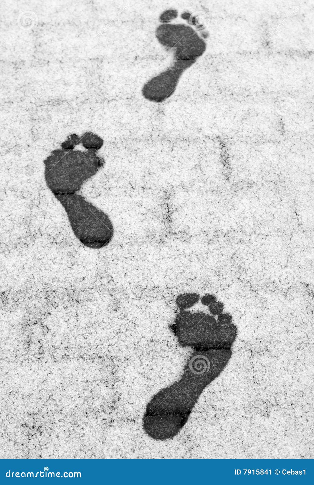 Three barefoot footprints stock image. Image of human - 7915841