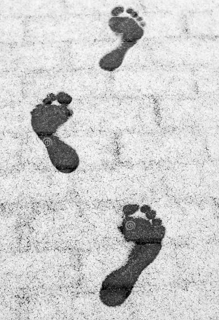 Three barefoot footprints stock image. Image of human - 7915841
