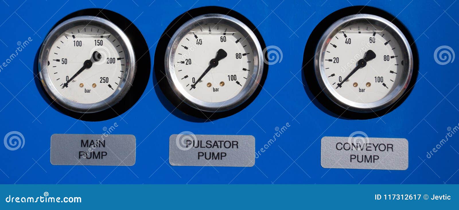 Three Barometers on Blue Background Stock Image - Image of object ...