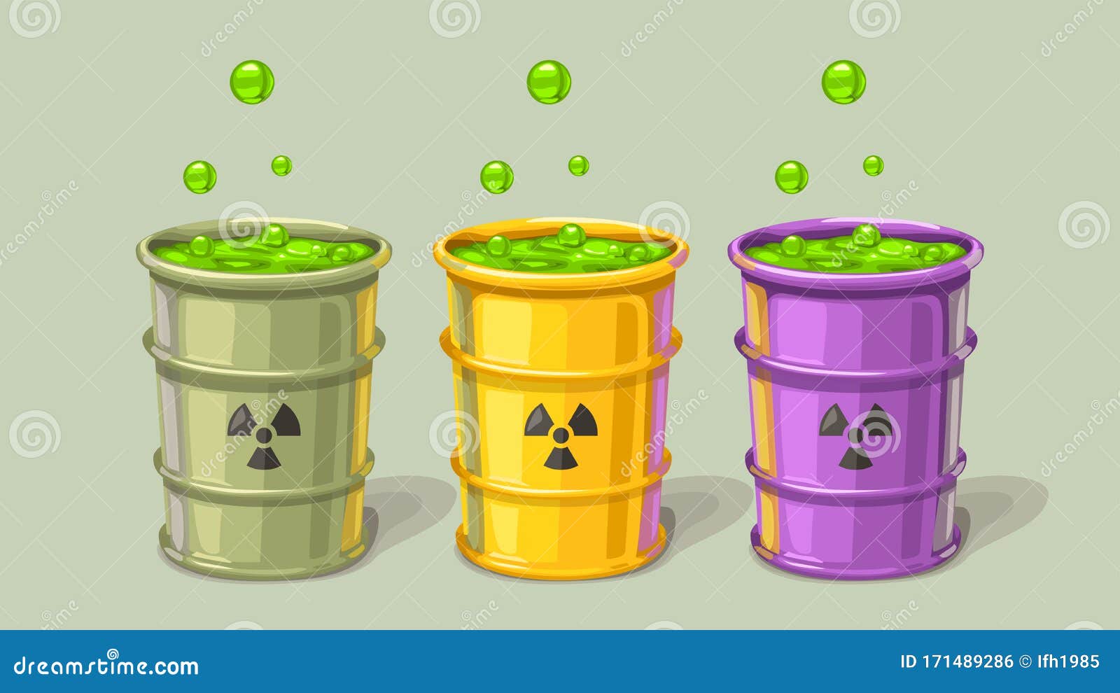 Three Barrels with Toxic Waste Set Stock Vector - Illustration of ...