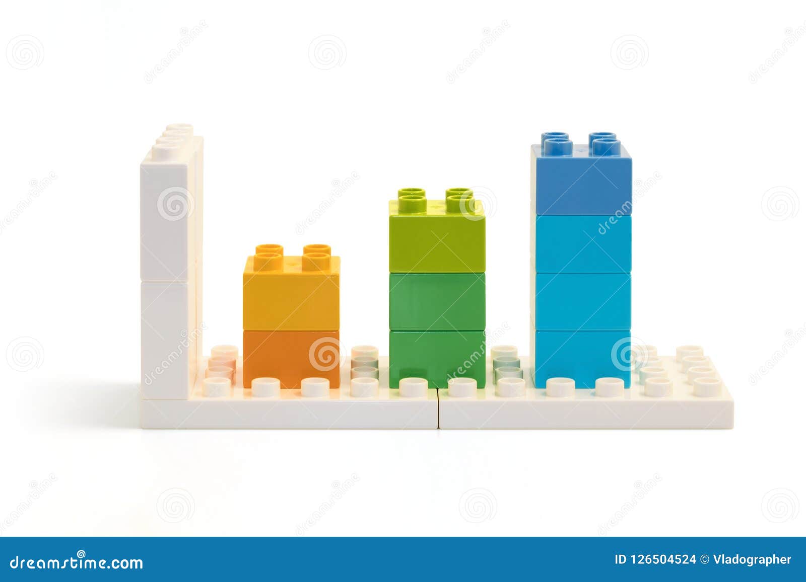Three Bars Brick Chart stock photo. Image of information - 126504524