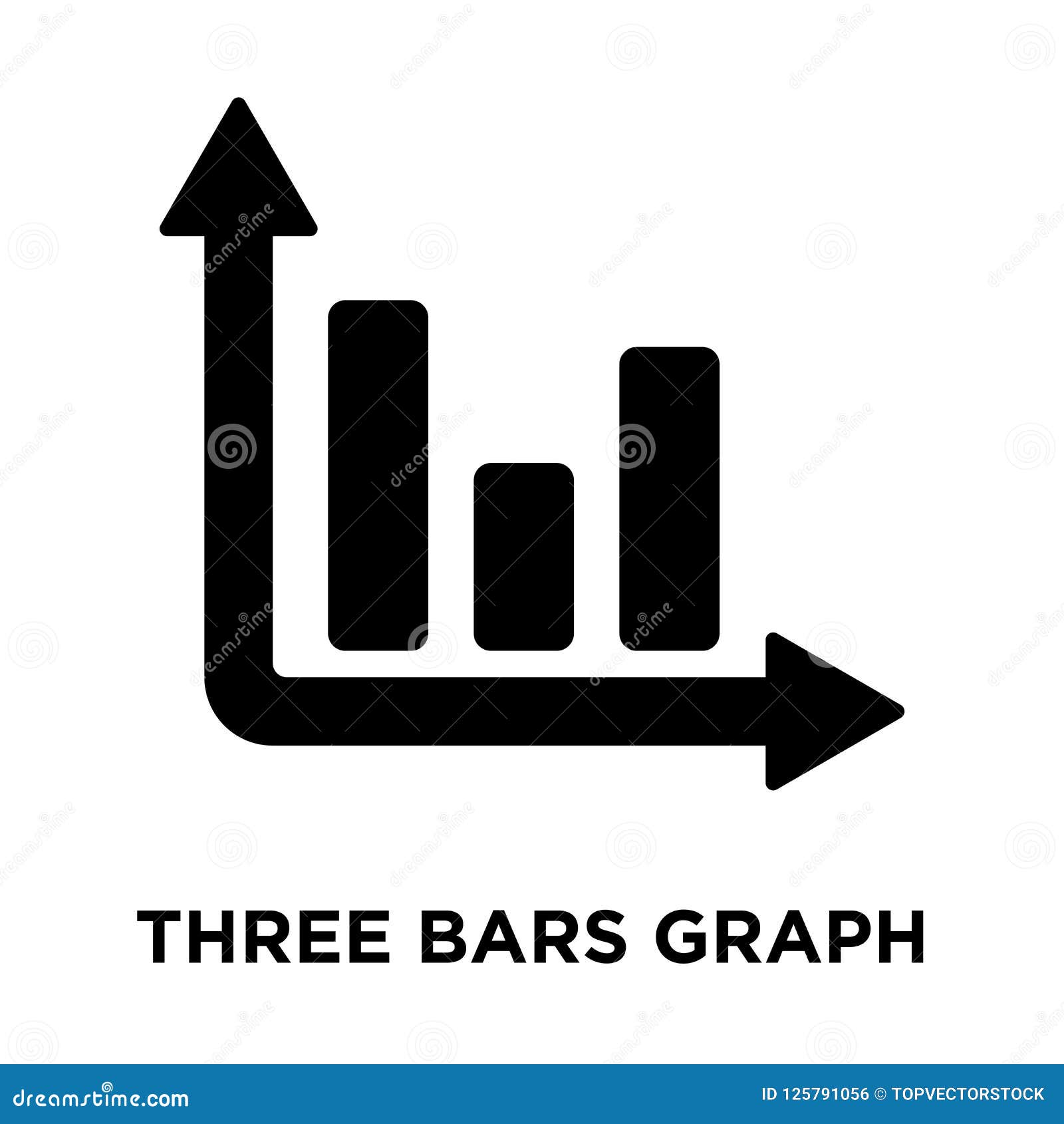 Three Bars Graph Icon Vector Isolated On White Background, Logo ... Three Bars Graph Icon Vector Isolated On White Background, Logo ...