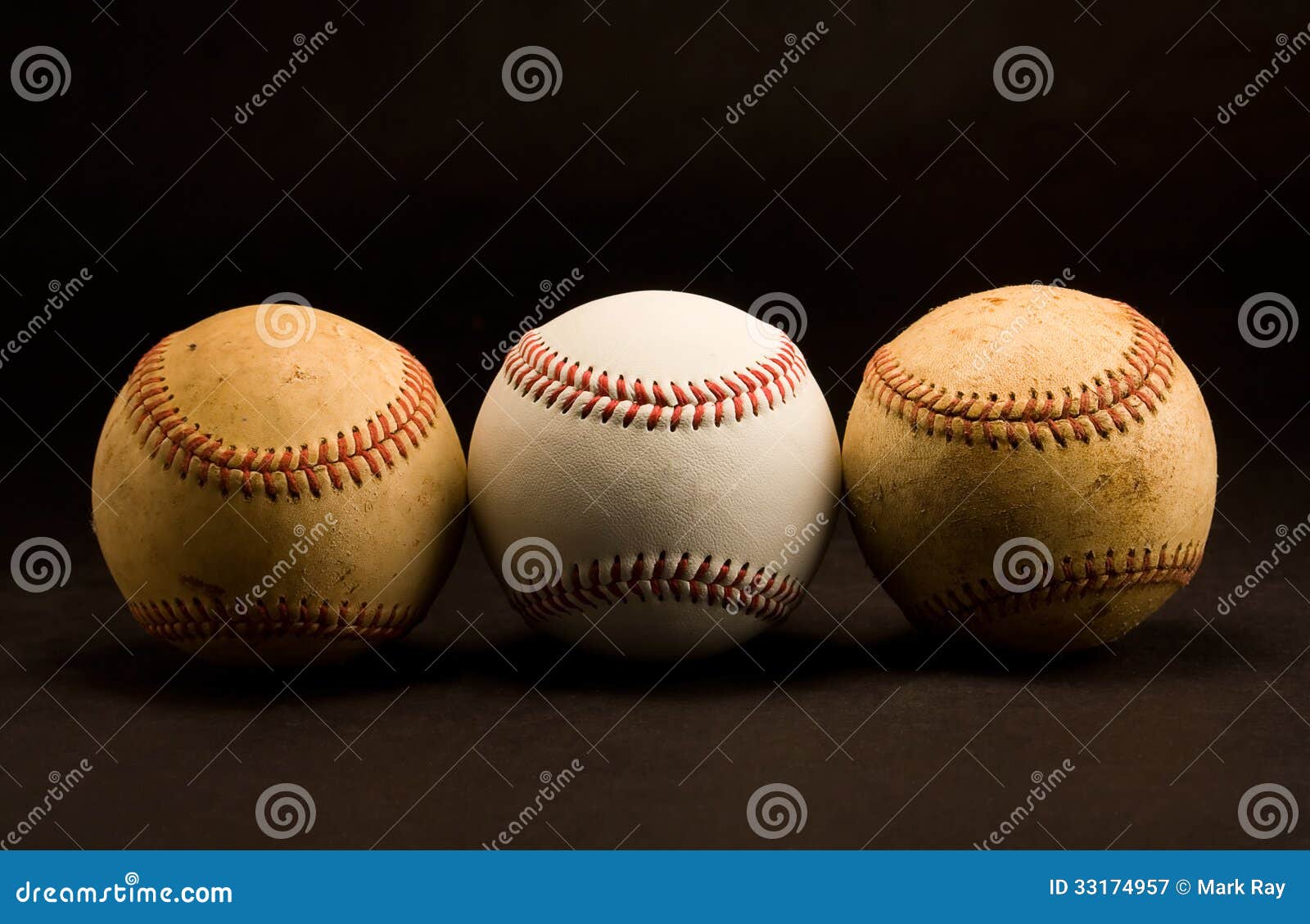 Three Baseballs stock image. Image of baseball, round - 33174957