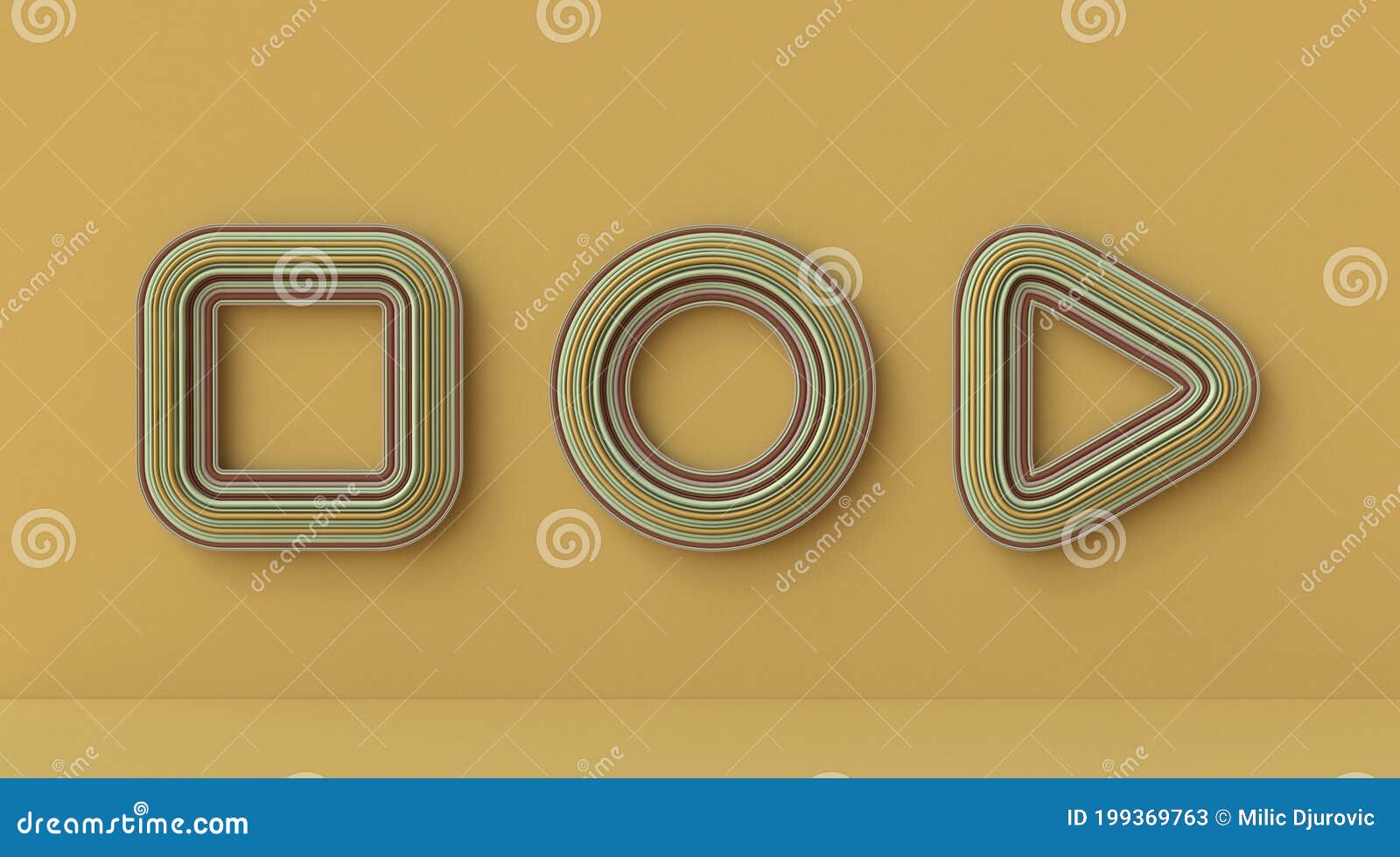 Three Basic Shape Abstract Mock Up 3D Stock Illustration - Illustration ...
