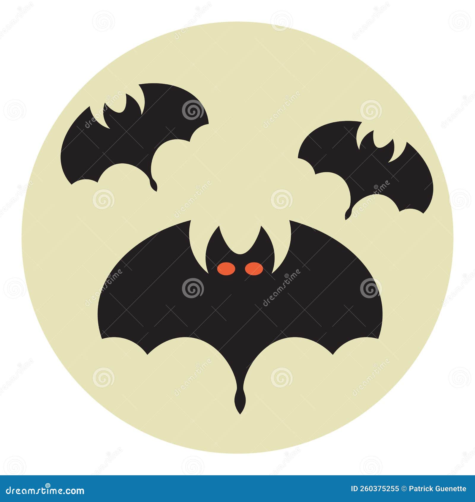 Three bats, icon stock vector. Illustration of spooky - 260375255