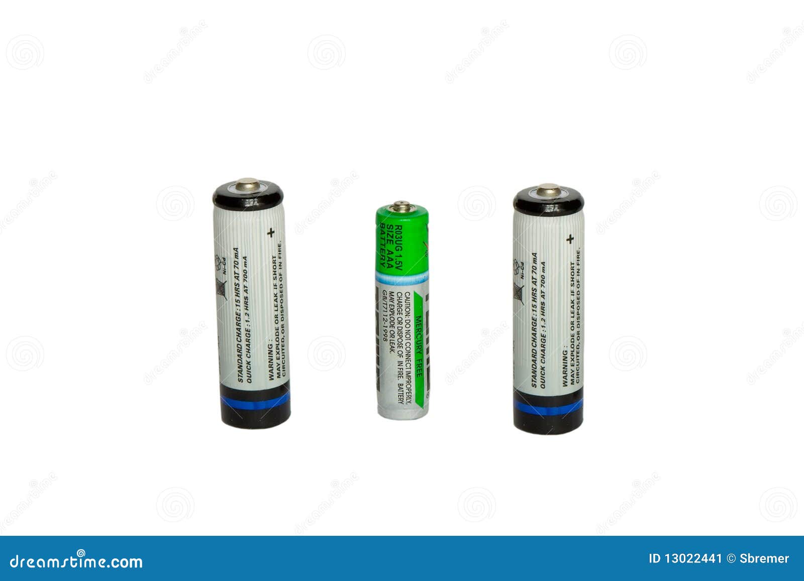 Three Batteries AAA, AA And PP3 On White Isolated Background. Concept ...